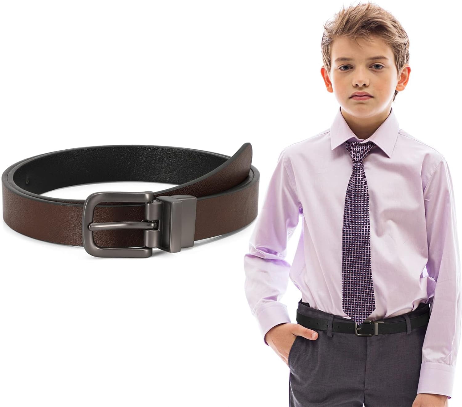Kids Reversible Belts for Boys Back to school Classic Casual Children ...