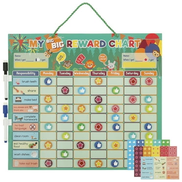 OWLCONIC Magnetic Reward Responsibility Chore Chart for Multiple Kids ...
