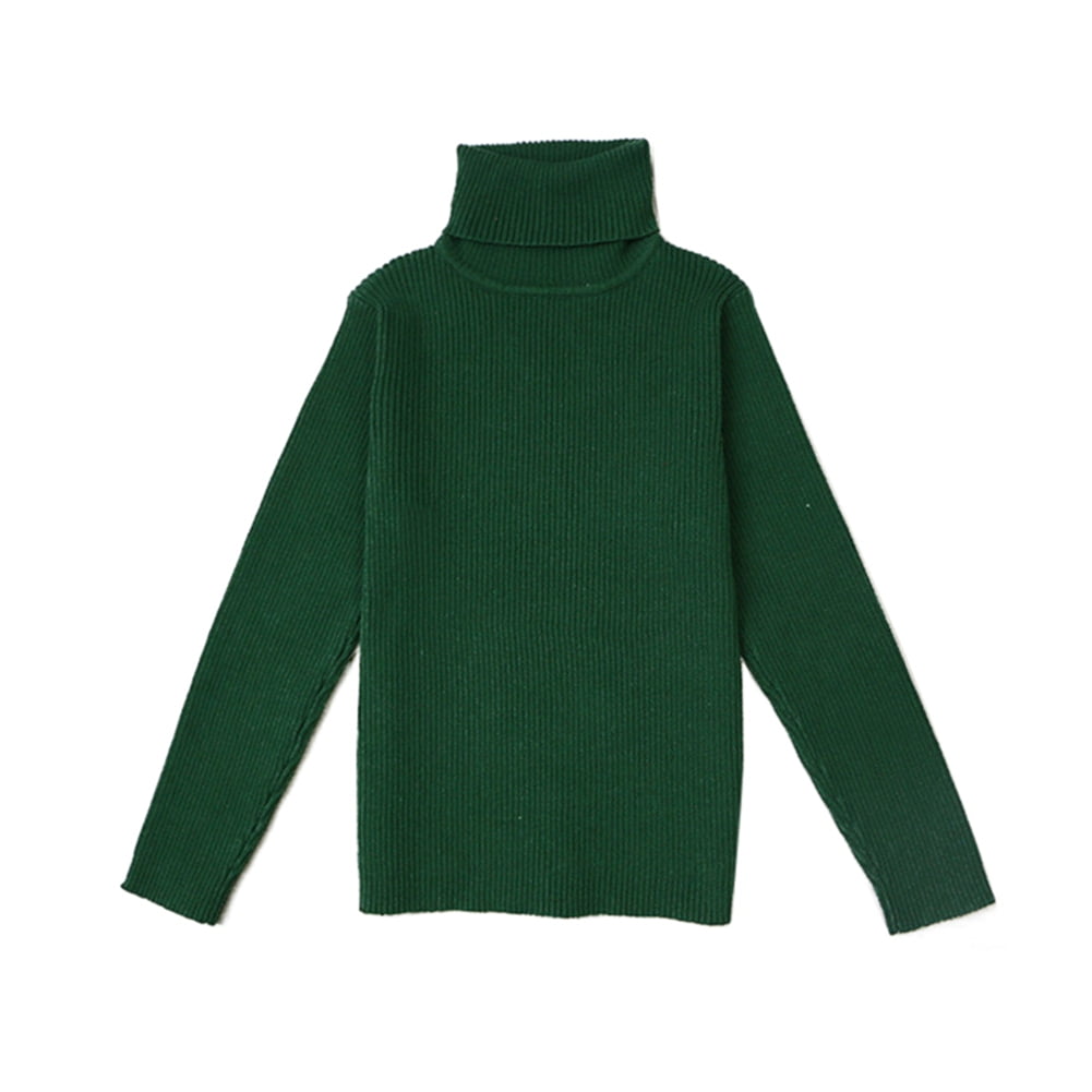 Kids Ribbed Turtleneck Cable Knitted Sweater Toddler Slim Fit Pullover ...