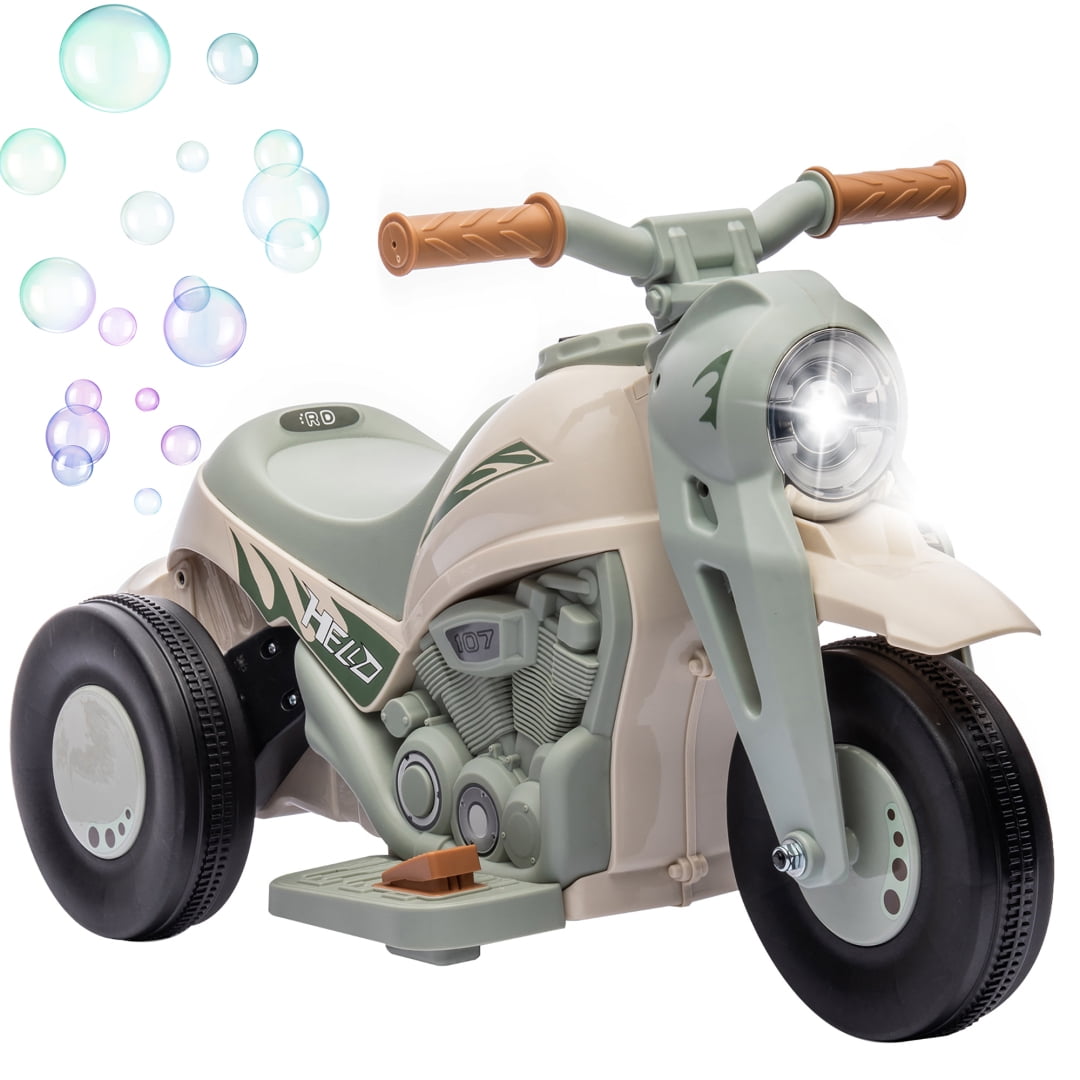 Kids Ride on Bubble Car, 6V Battery Powered Electric Motorcycle, 1.9 MPH Speed w/LED Headlights ...