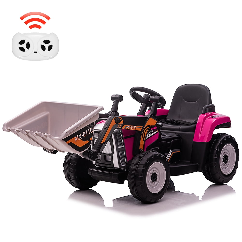 Kids Ride on Car with Remote Control,Excavator Toy w/Front Loader,Horn ...