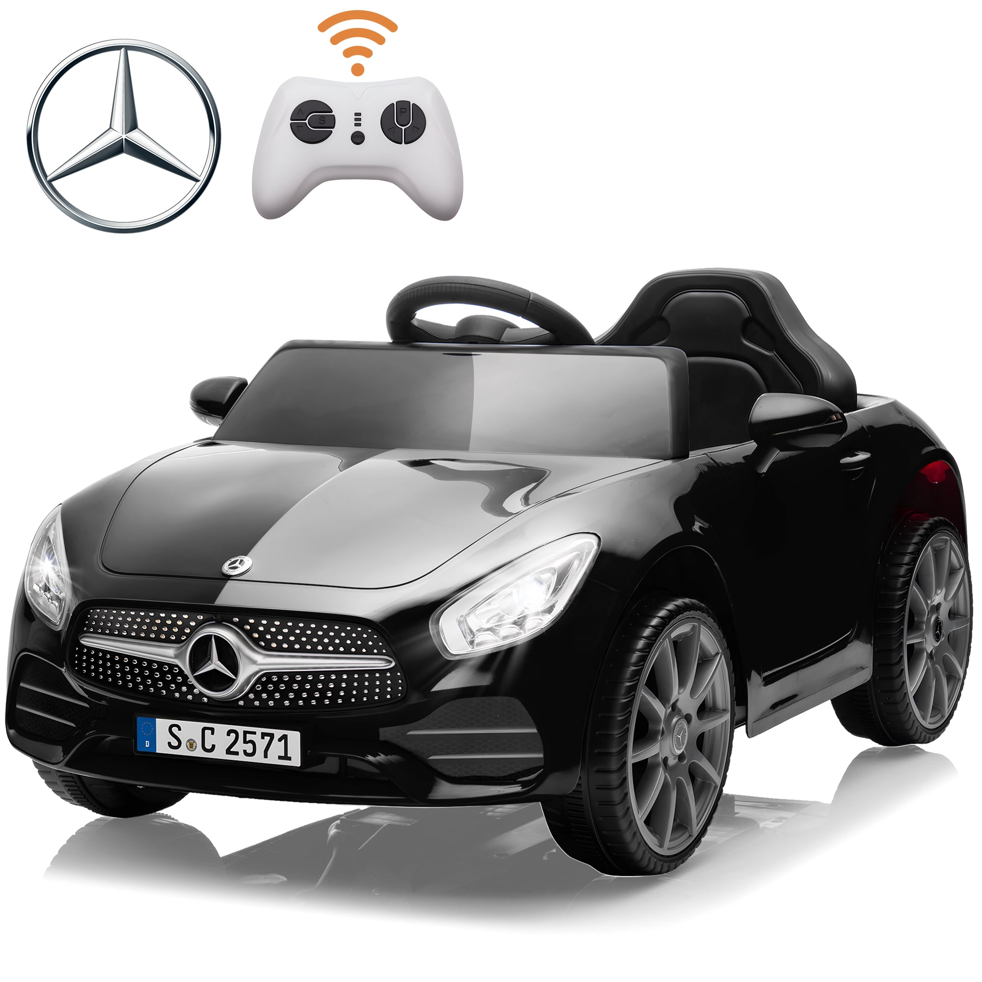 Kids Ride on Cars, 12V Powered Mercedes Benz Ride on Toys w/Remote ...