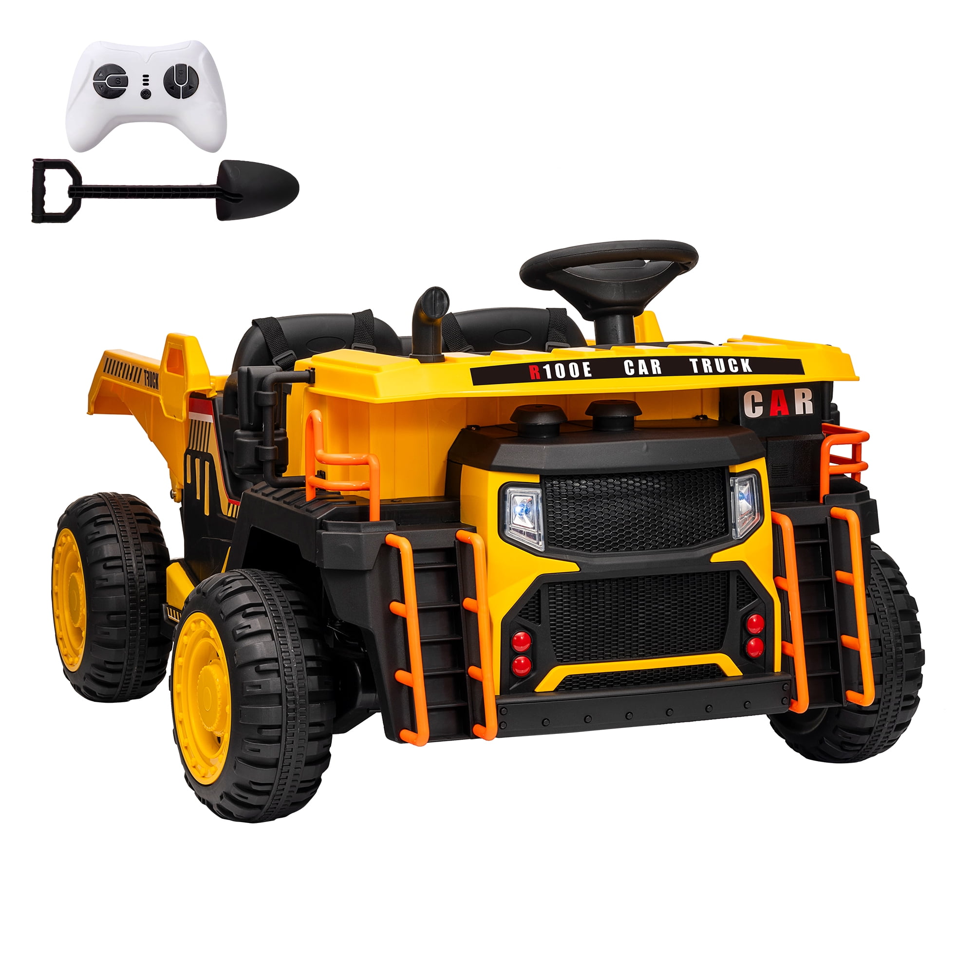 Kids Ride On Dump Truck with Electric Dump Bed, 24V 2-Seater Electric ...