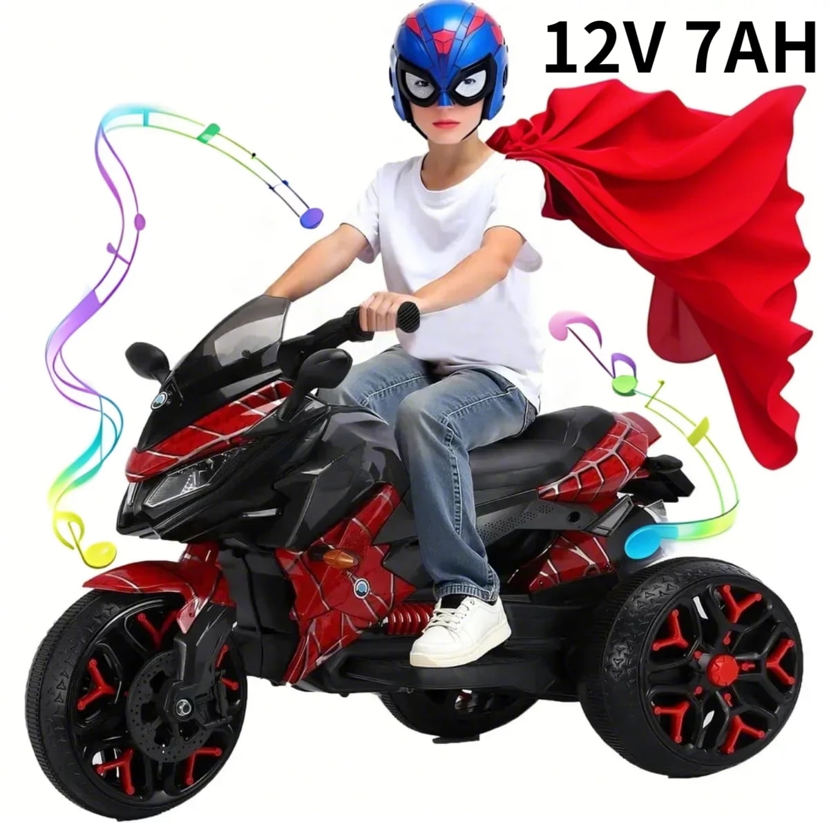 Kids Ride on Motorcycle, 12v Battery Powered Electric Motorbike Vehicle Toys w/3-Wheels, Ride on ...