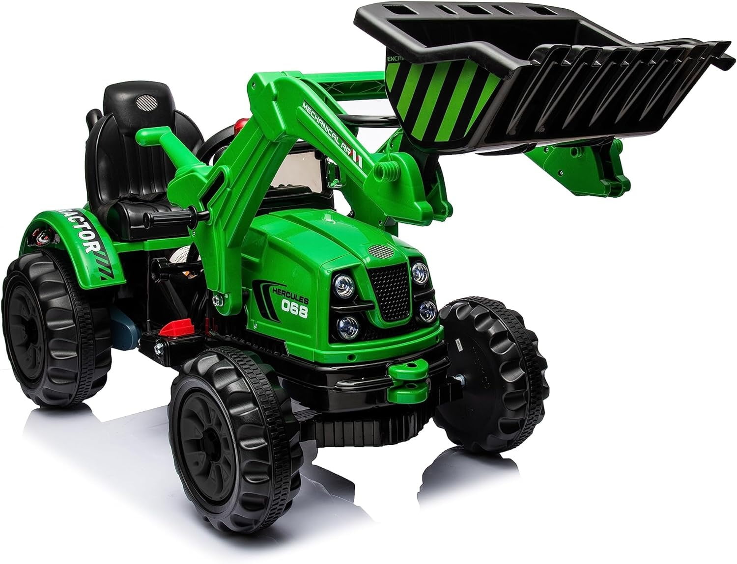 Kids Ride On 12V Battery Powered Excavator Truck, 2 Speeds/ Safety ...