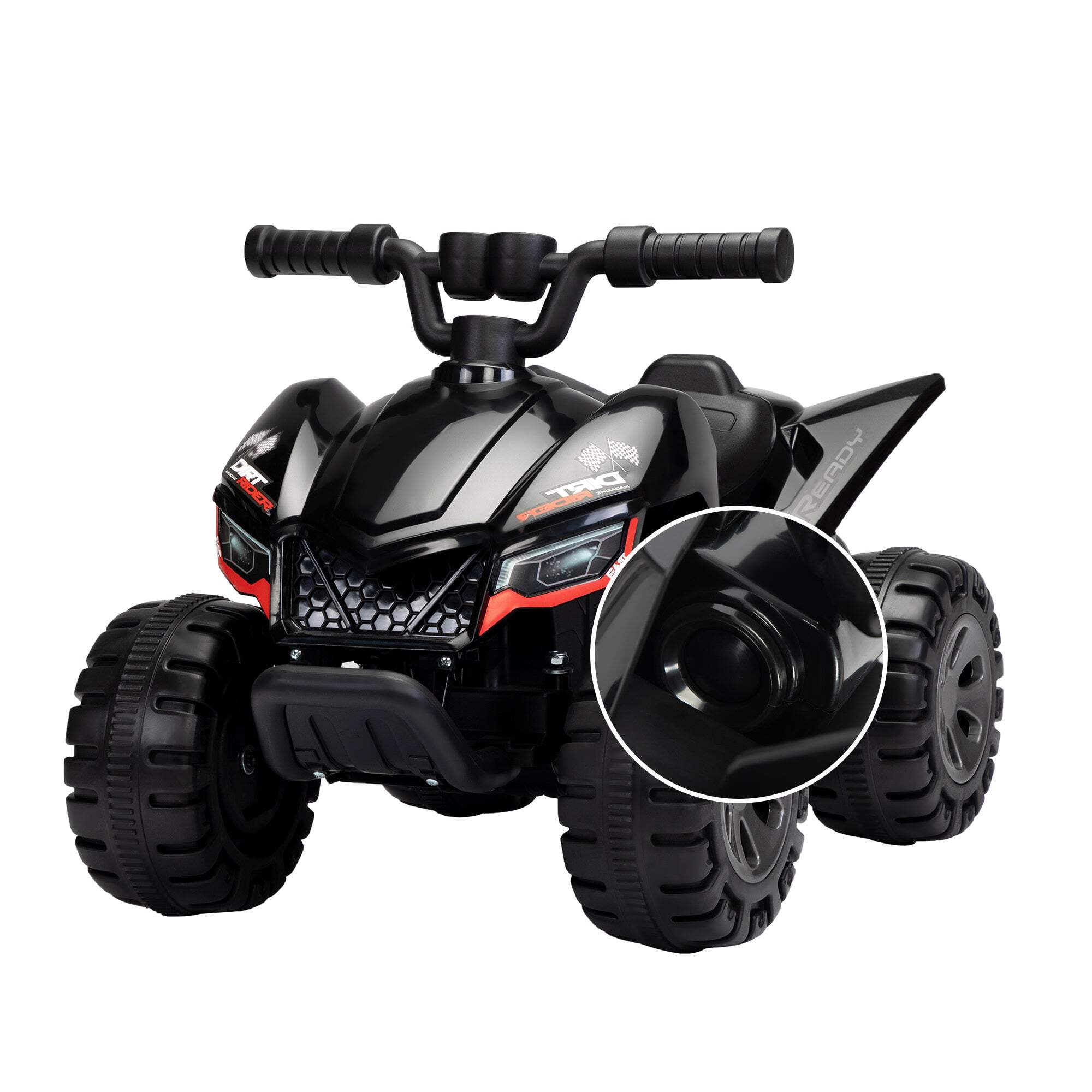 Kids Ride On Atv, 6V Battery Powered Electric Quad Car With Music, Led ...