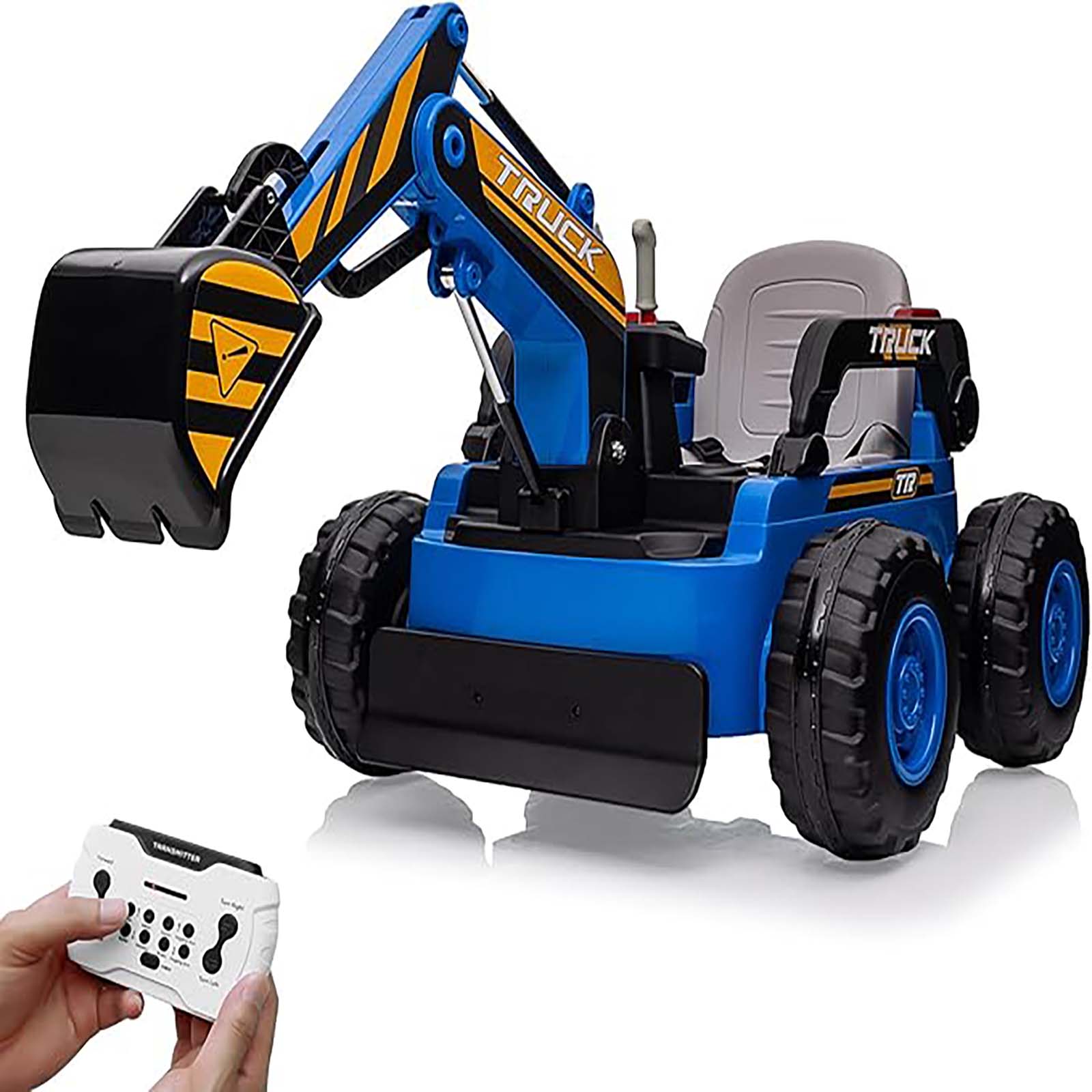 Kids Ride-On Electric Excavatorwith Remote Control & Digging Arm – 12V ...