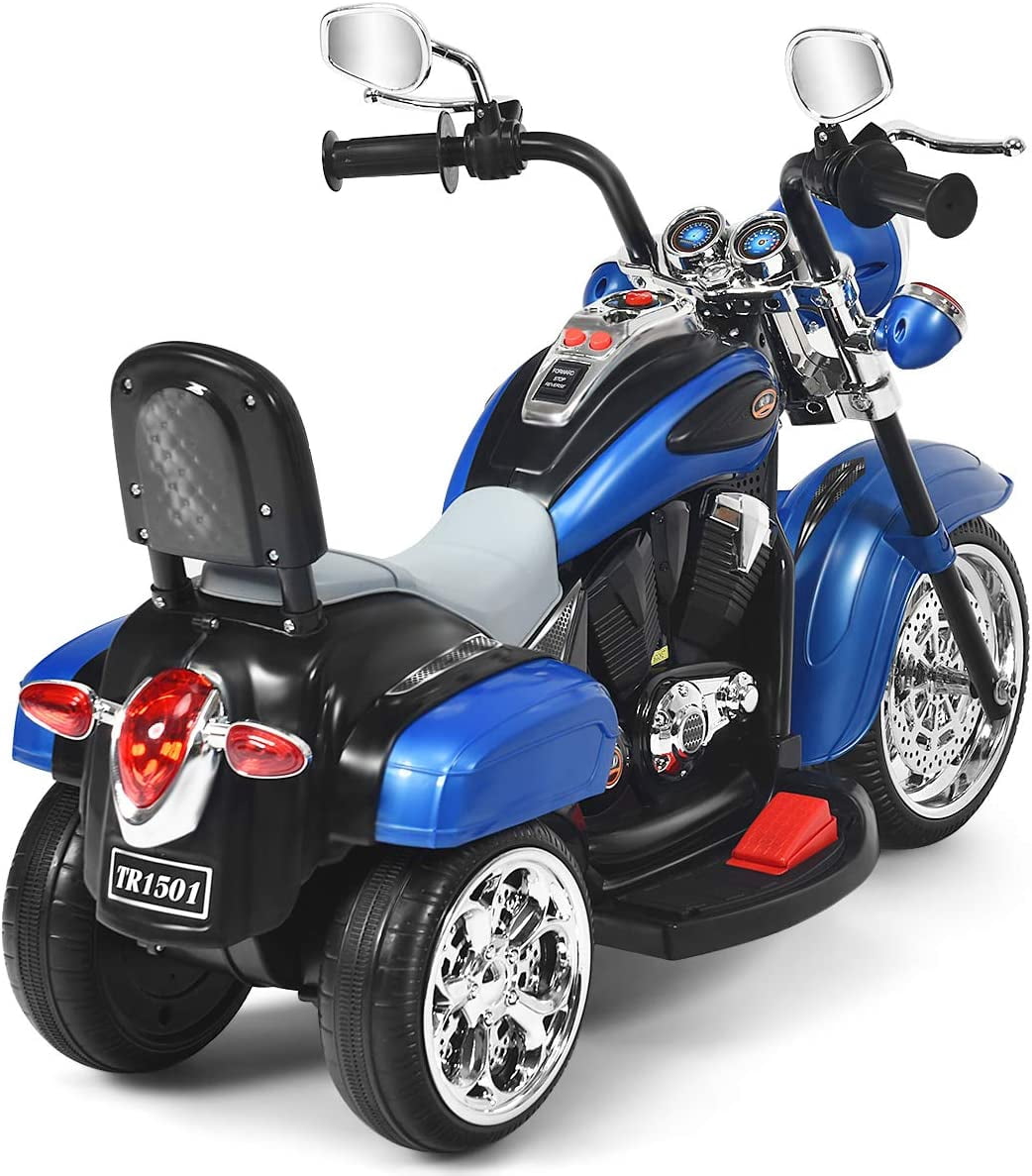 Kids Ride On Toy, 6V Battery-Powered Mini Electric Motorbike w/Music ...