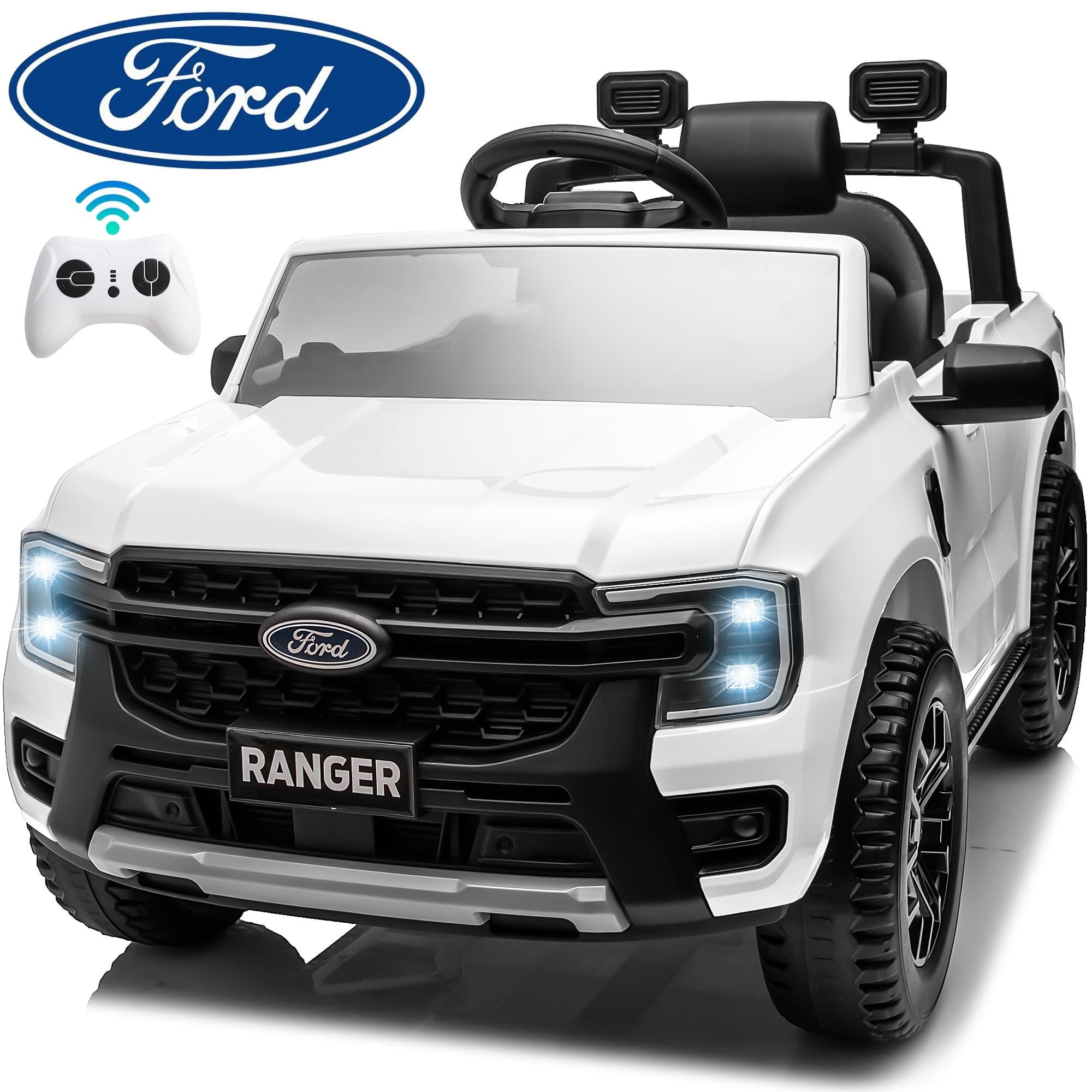 Ford Ranger 12V Ride on Toy Car, Remote Control, LED Lights, Bluetooth ...