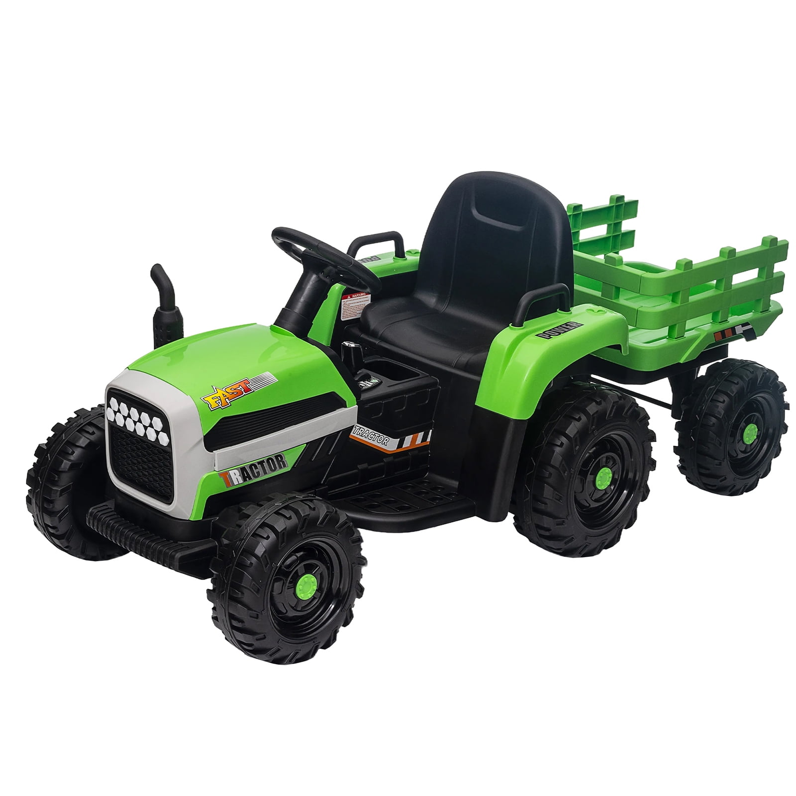 Kids Ride on Tractor, 12V Battery Powered Electric Tractor with Remote ...