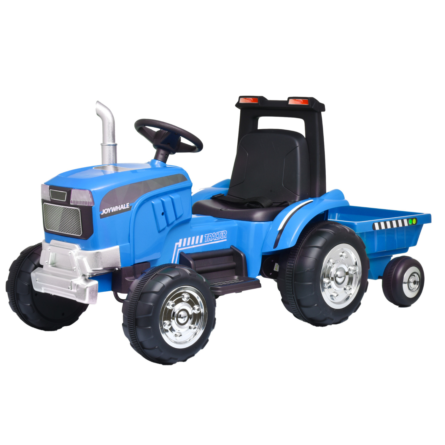 Kids Ride on Tractor with Trailer 12V Battery Powered Electric Tractors ...