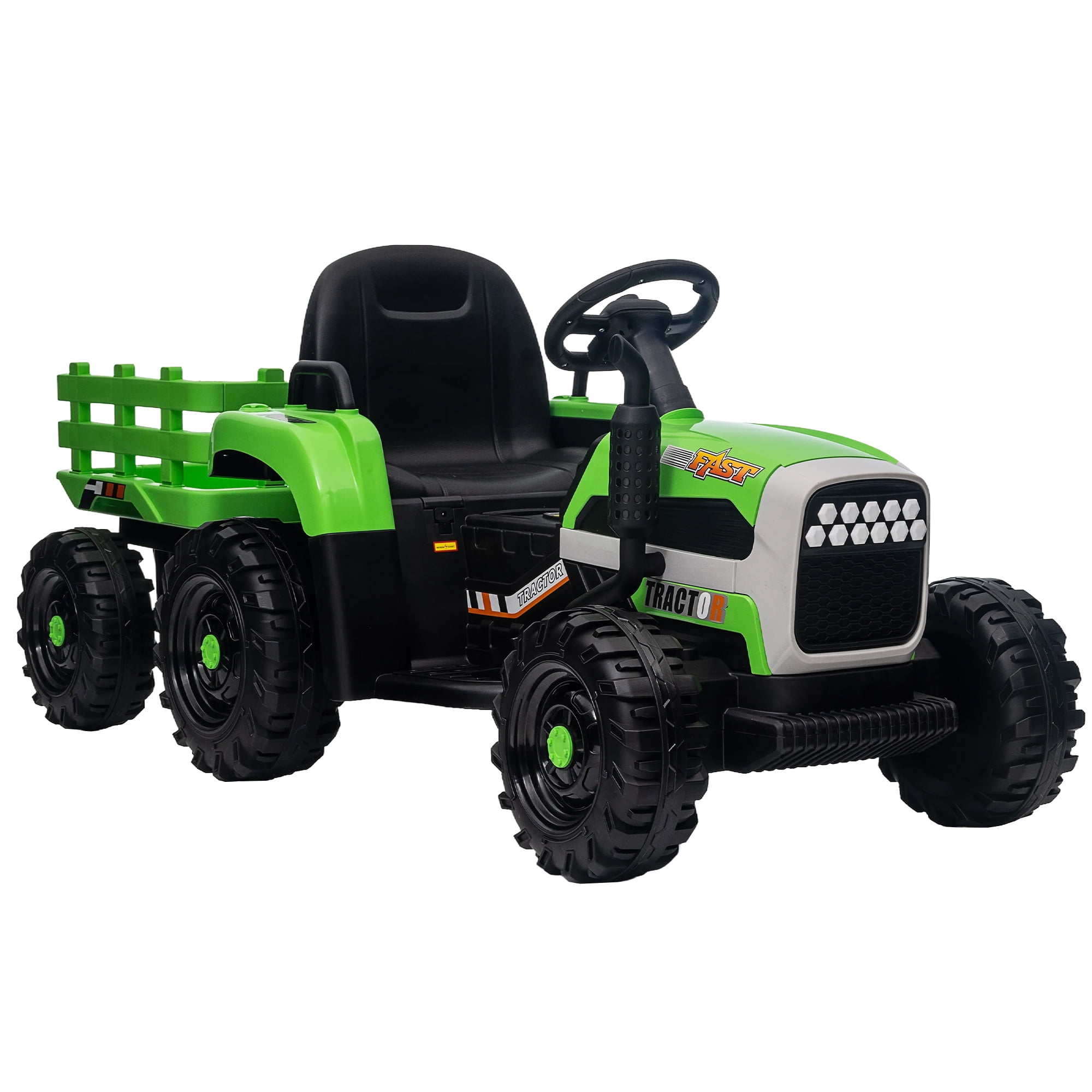 Kids Ride on Tractor with Trailer & Parent Remote Control,12V Battery ...