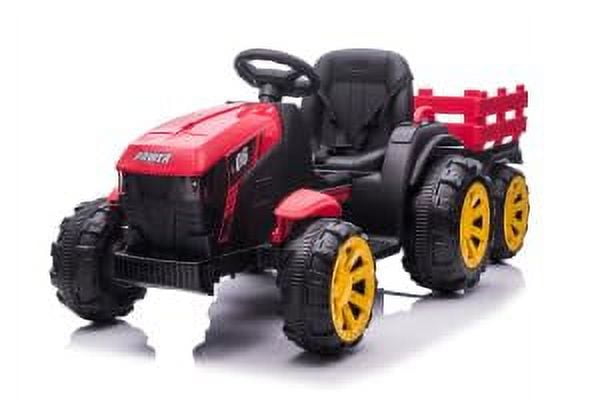 Kids Ride On Tractor with Trailer, Tractor with Remote Control, 12V ...