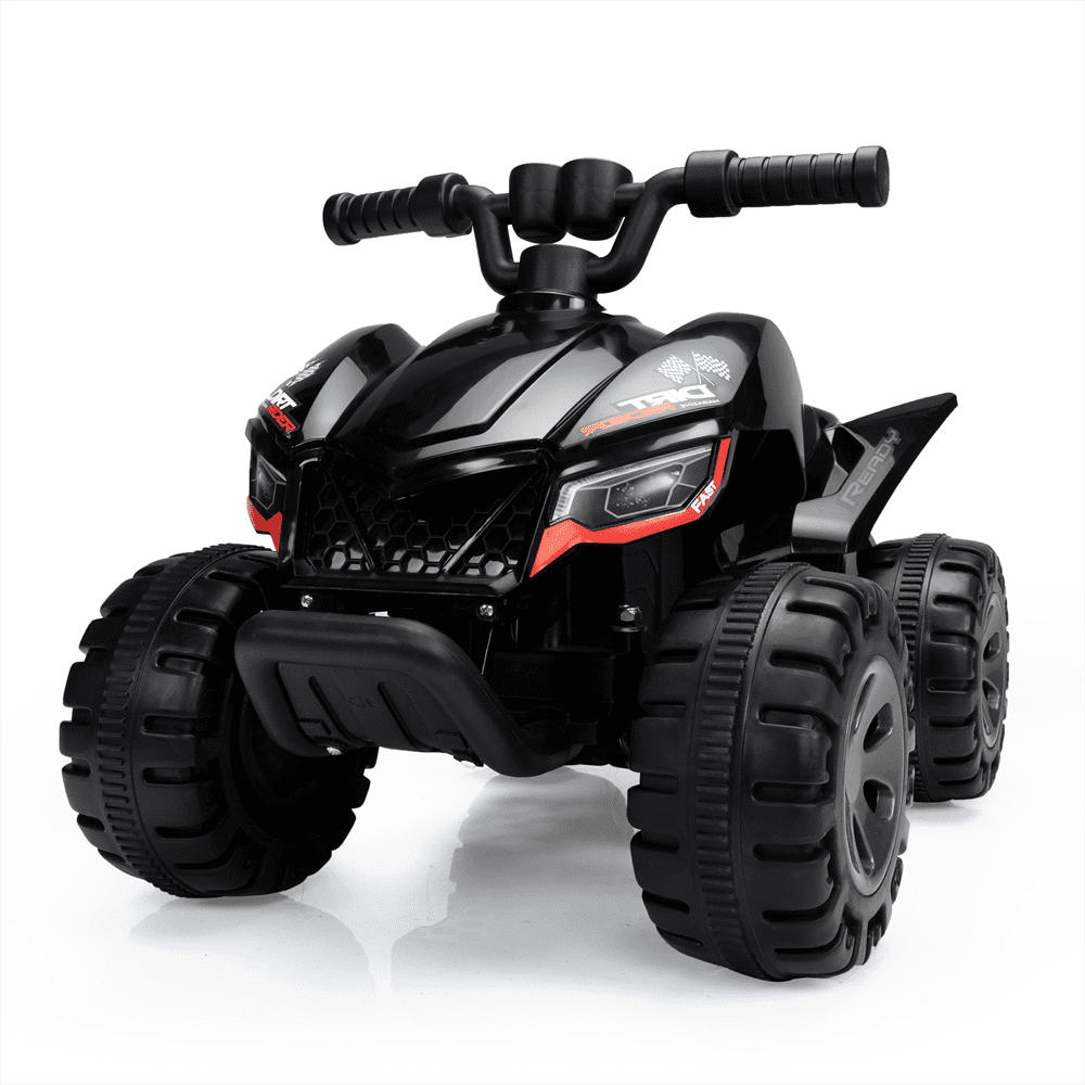 Kids Ride-on ATV, 6V Battery Powered Electric Quad Car with Music, LED ...