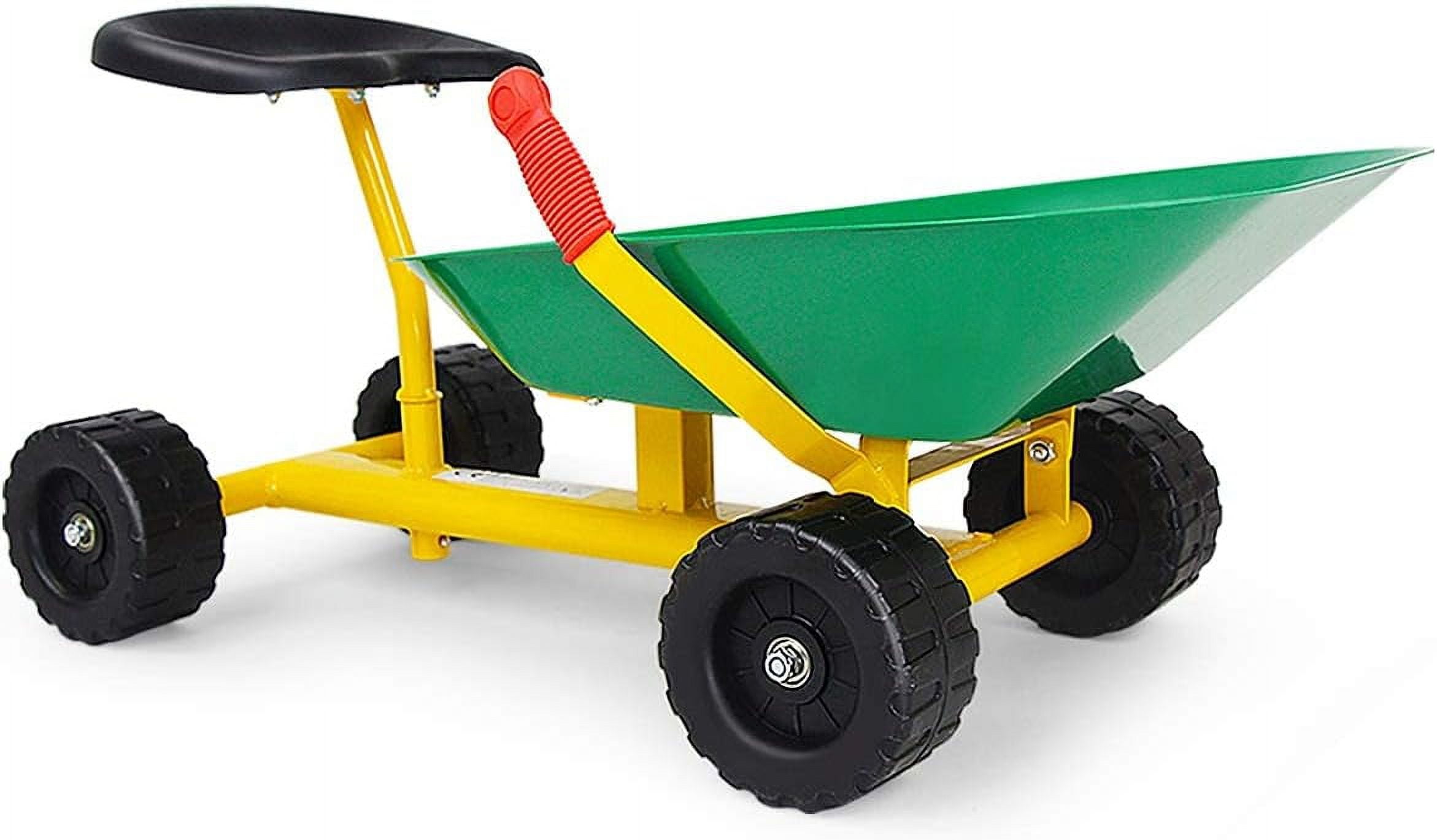 Kids Ride-on Sand Dumper, Children Outdoor Sandbox Toy w/Ergonomic ...
