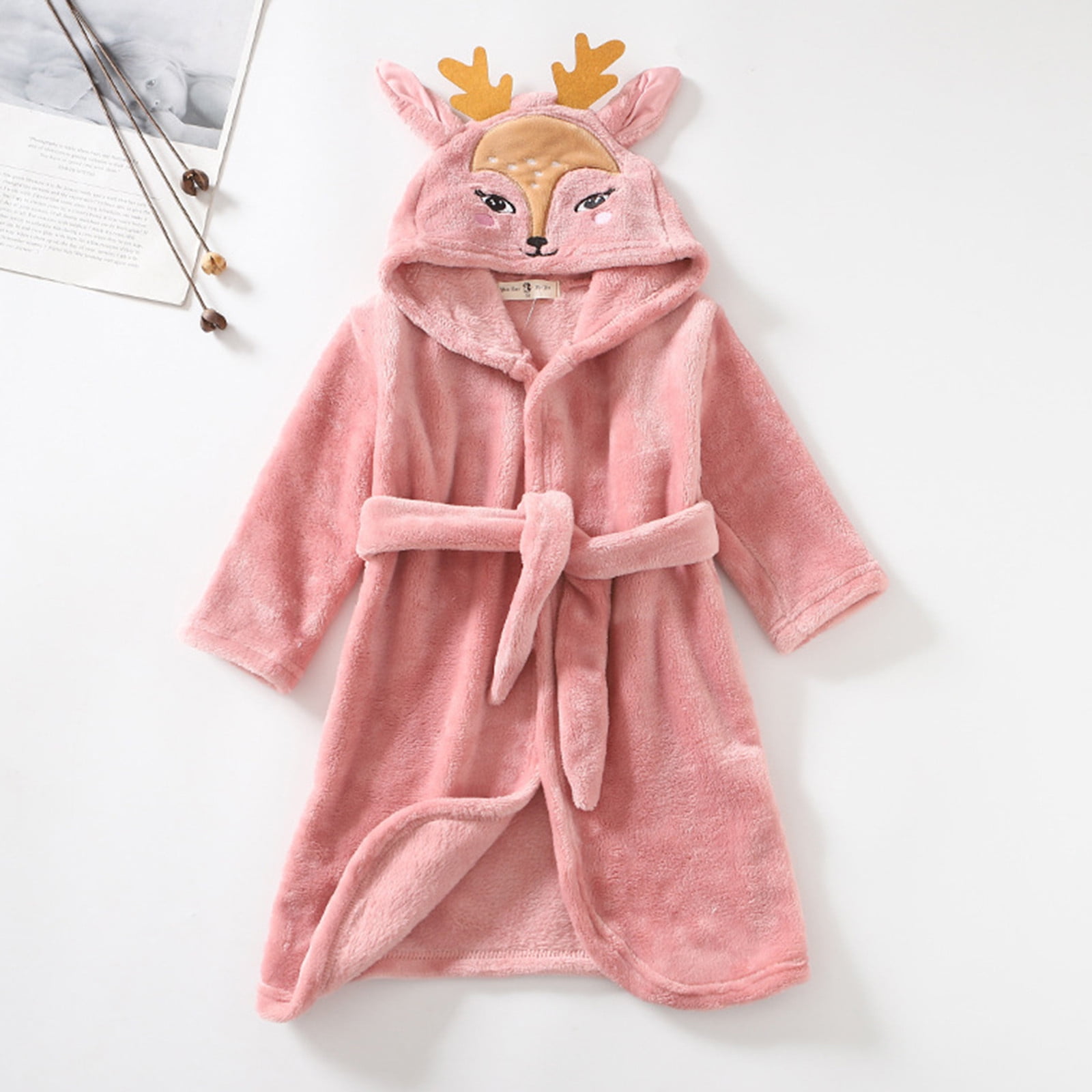 Kids Bathrobes for Girls Robes for Kids Cartoon Bathrobes Hooded Warm ...