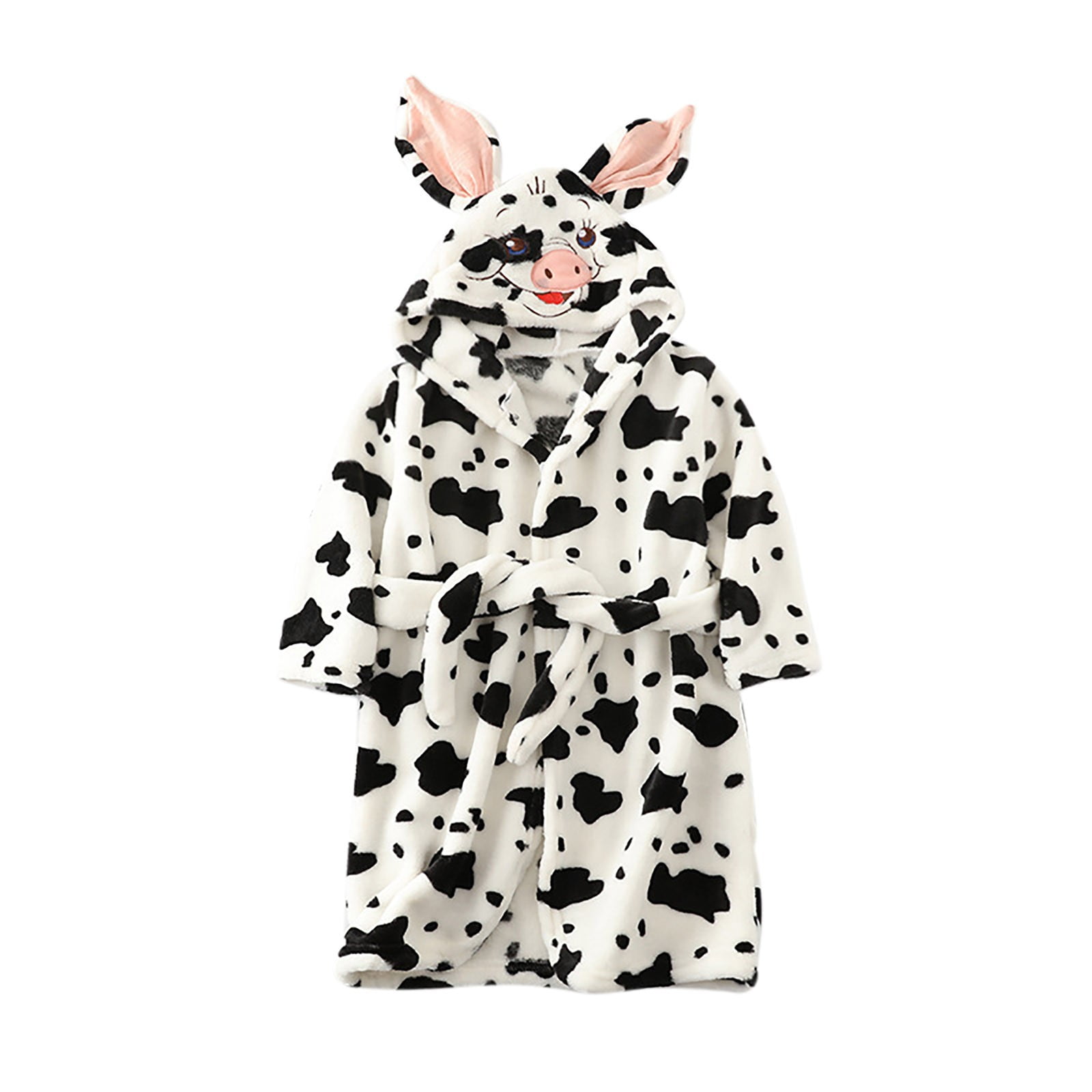 Kids Robes Boys Girls Flannel Hooded Bathrobe Cute Soft Plush Fluffy ...