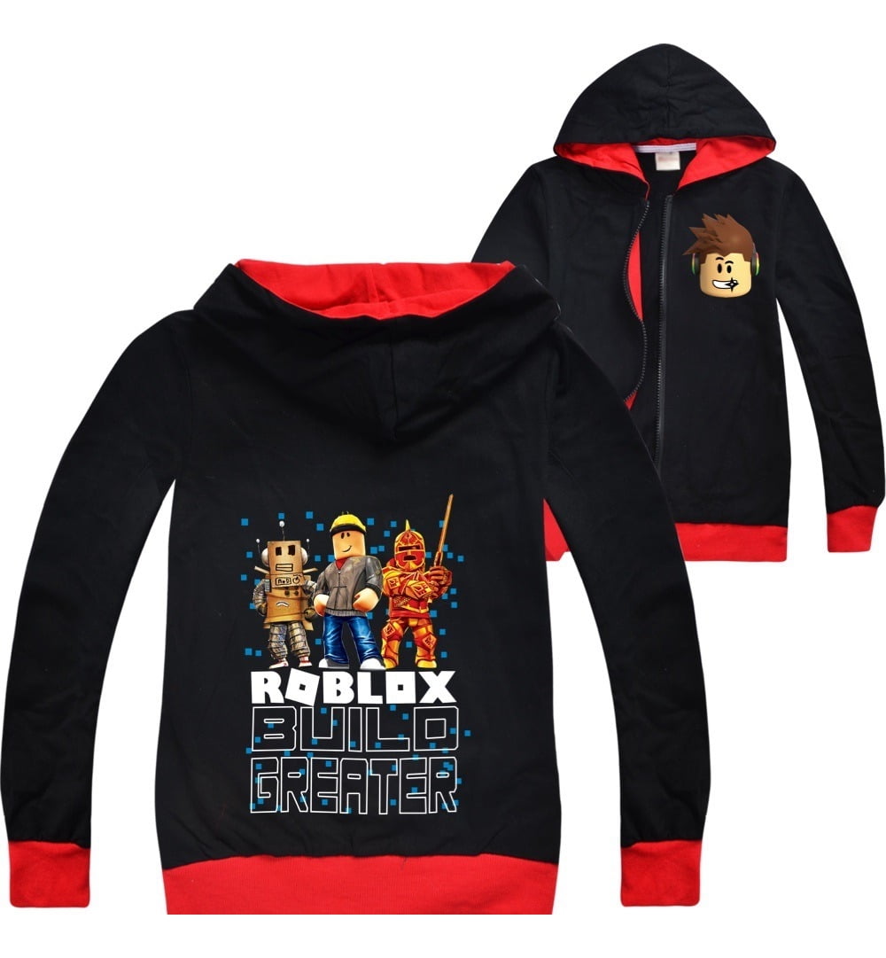 Kids Roblox Full Zip Hoodie - Comfortable Cotton Jacket with Hood, Warm ...