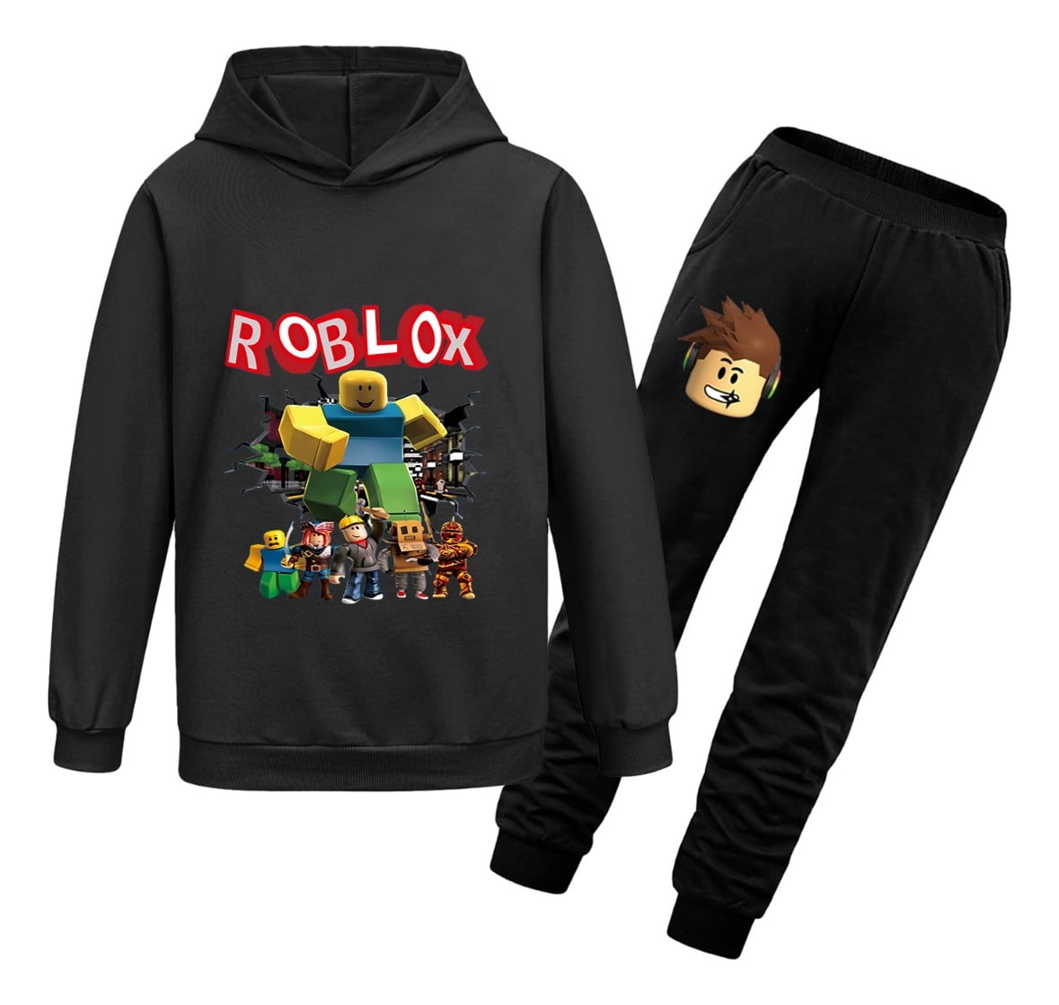 Kids Roblox Hoodie Set Boys Girls Hooded Sweatshirt Pullover Cartoon ...