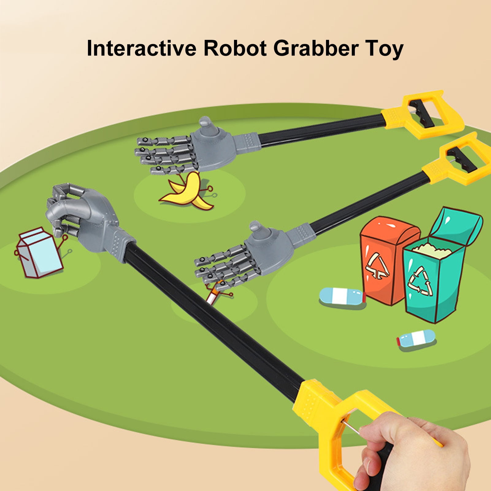 Kids Robot Hand Grabber Toy Funny Toddlers Adults Long Mechanical Arm ...