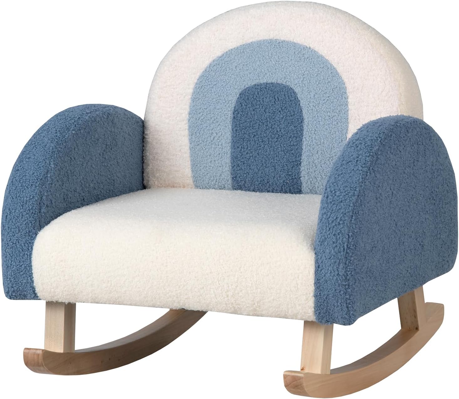 Kids Rocking Chair, Toddler Couch with Solid Wood Base & Non-Slip Pads ...