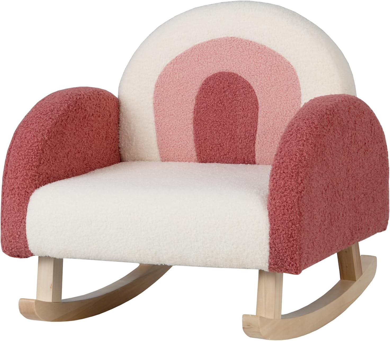 Kids Rocking Chair, Toddler Couch with Solid Wood Base & Non-Slip Pads ...