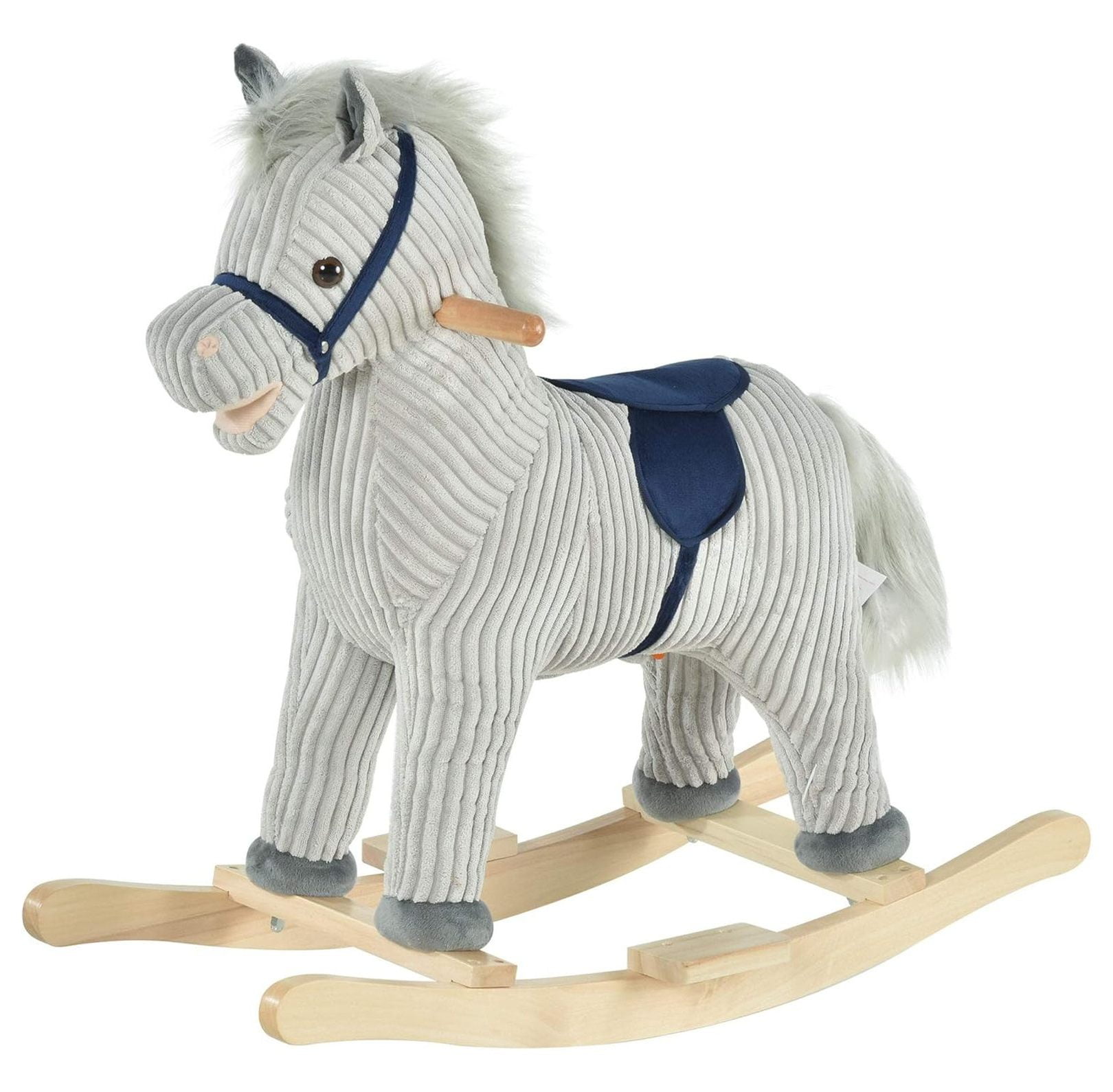 Kids Rocking Horse for Toddler 3-5, Plush Ride on Horse Wooden Rocker ...
