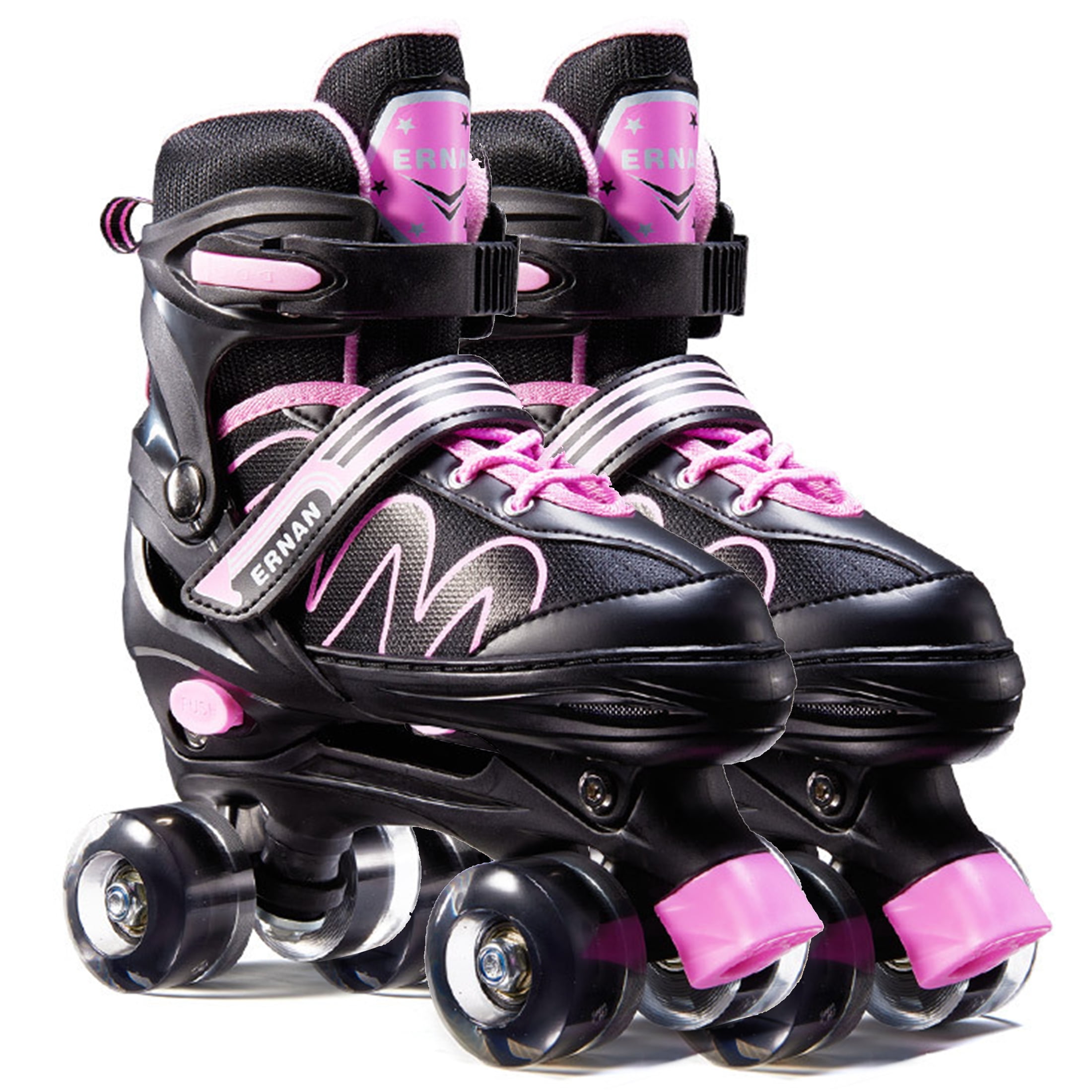Kids Roller Skates, 4 Size Adjustable, Roller Skates with Light up ...