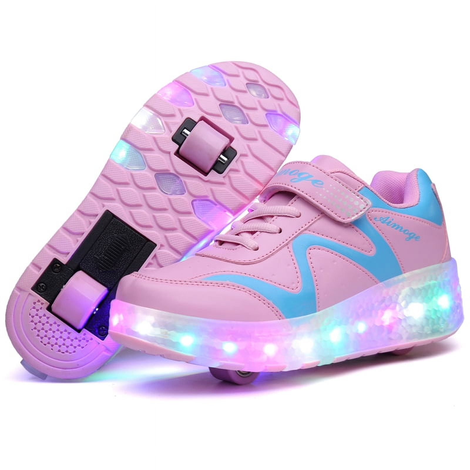 Kids Roller Skates Light up Shoes with Wheels Shoes LED USB Charging ...