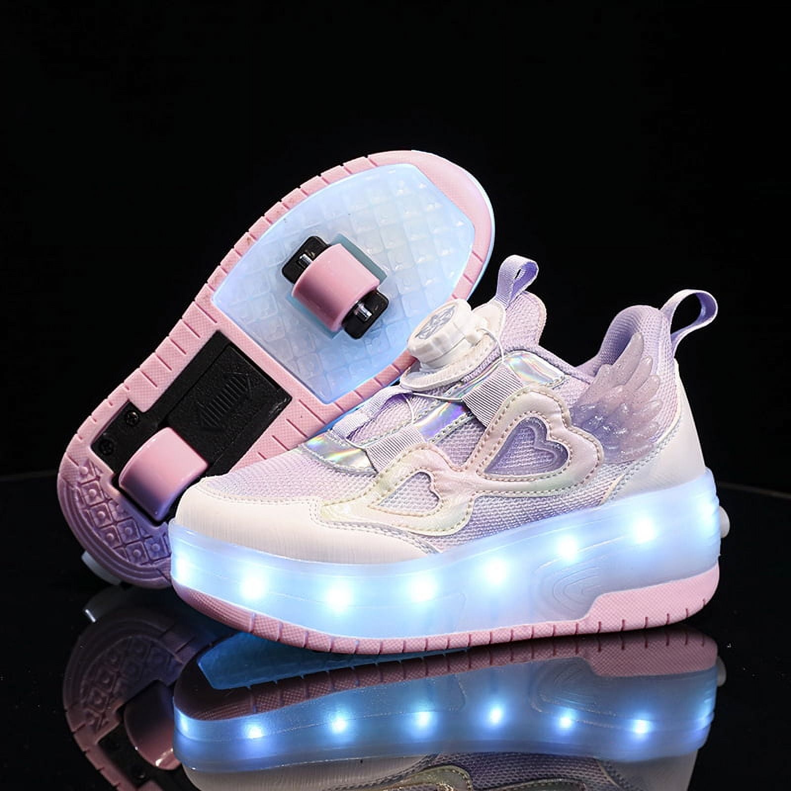 Kids Roller Skates Light up Shoes with Wheels Shoes LED USB Charging ...