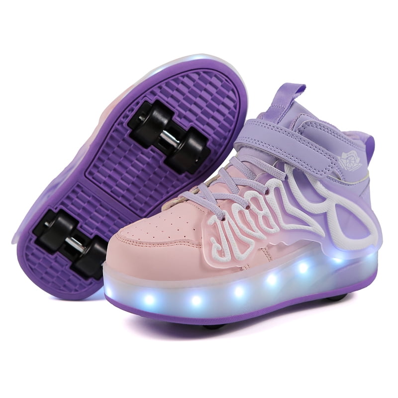 Kids Roller Skates Light up Shoes with Wheels Shoes LED USB Charging ...