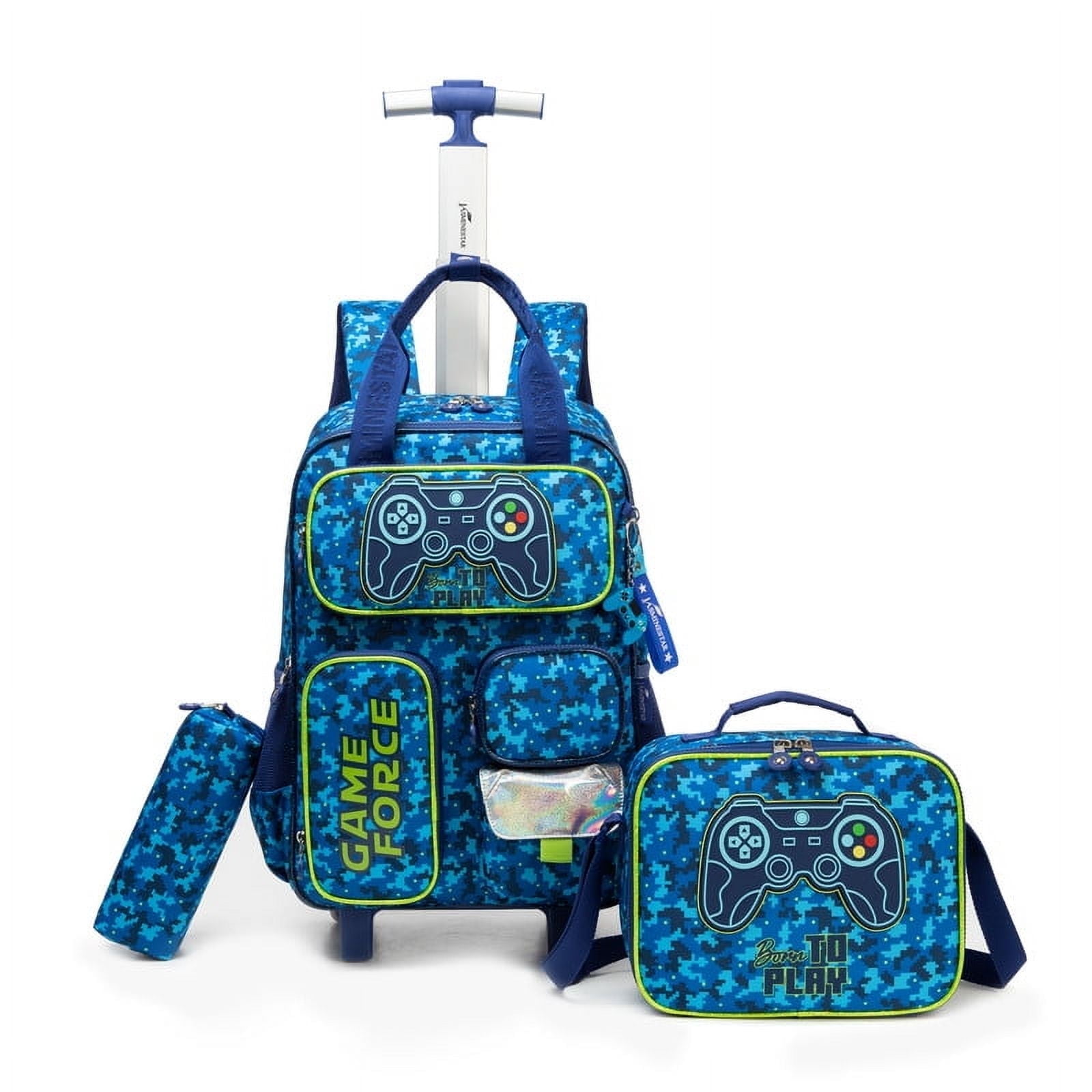 Kids Rolling Backpack Boys with Wheels Roller Backpacks with Lunch Bag ...