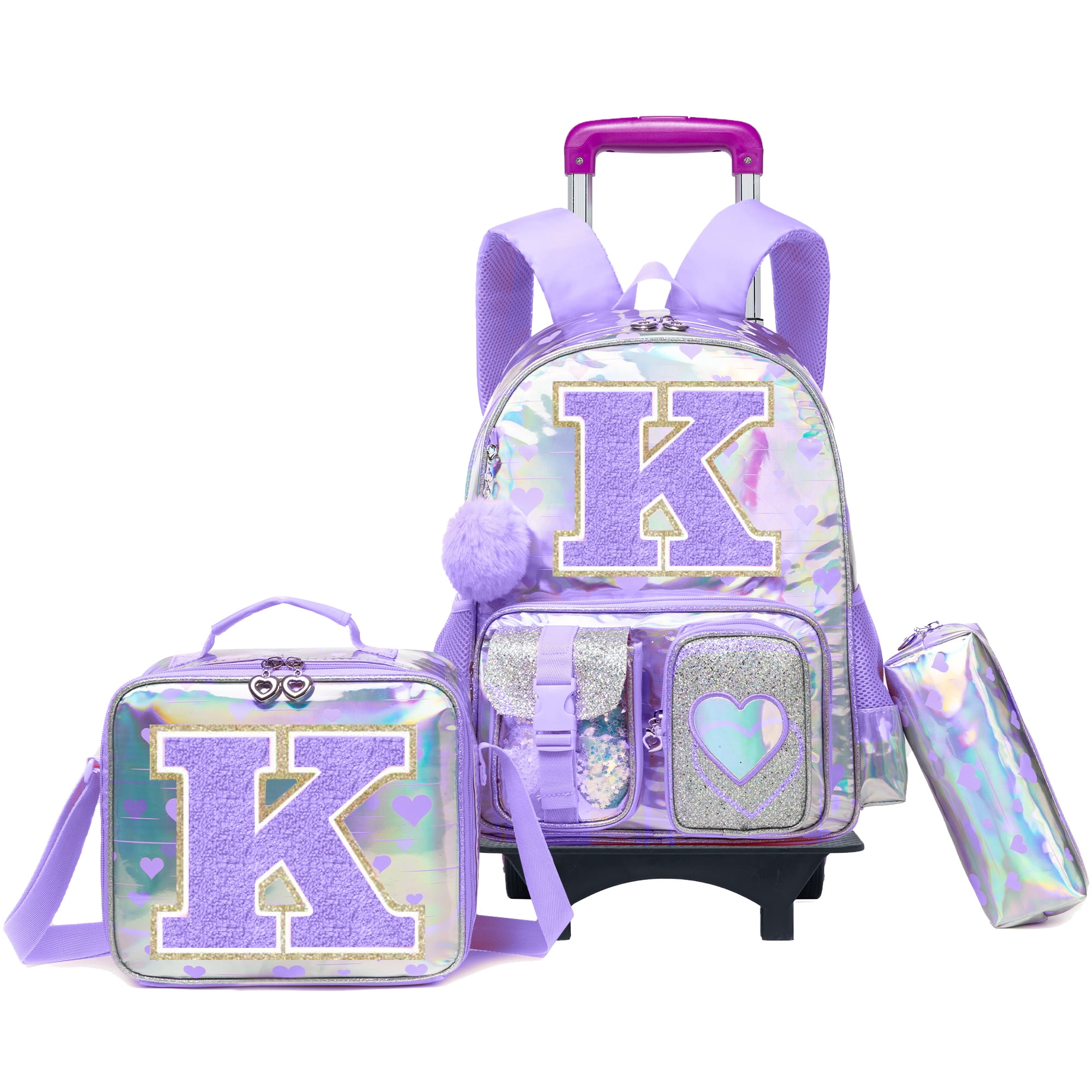Kids Rolling Backpack with Wheels for School Girls Roller Backpacks ...