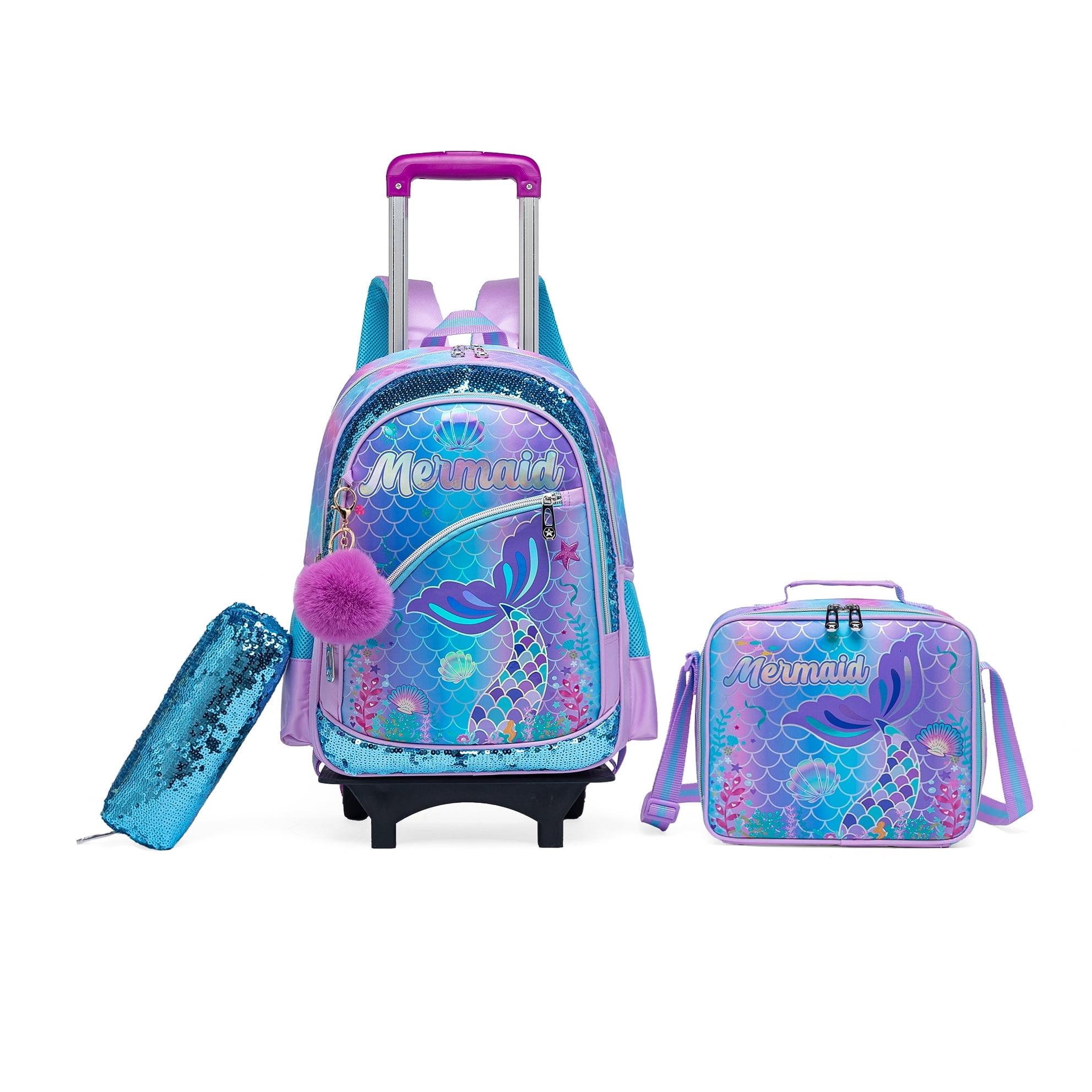 Kids Rolling Backpack for Girls Backpacks with Wheels Roller School ...