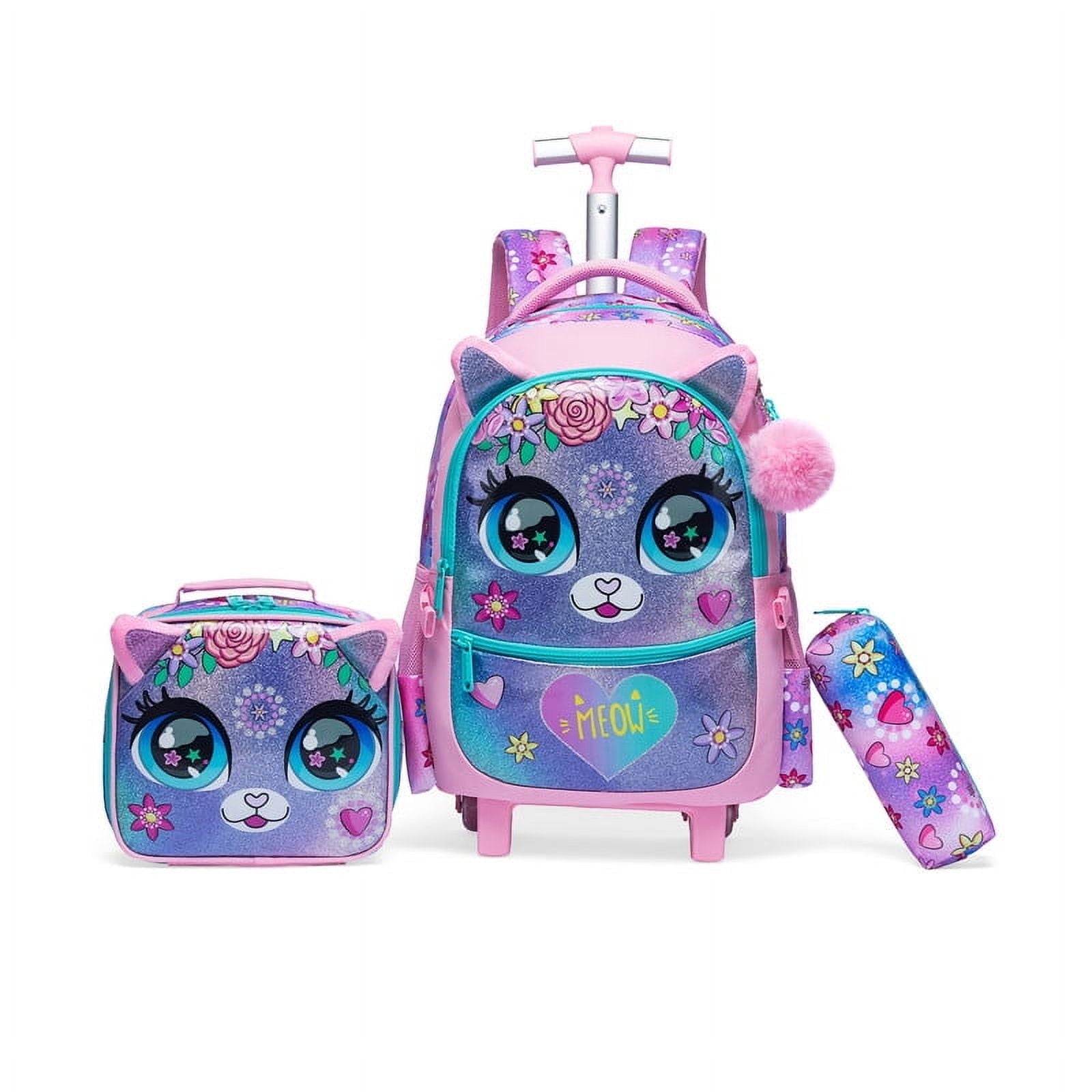 Kids Rolling Backpacks for Girls School for Girls with Wheels Carry on ...