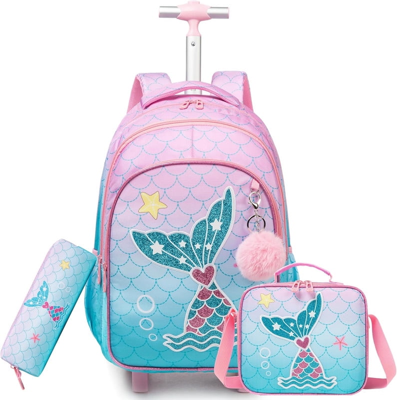Kids Rolling Backpacks for Girls Wheeled Bookbag for Elementary ...
