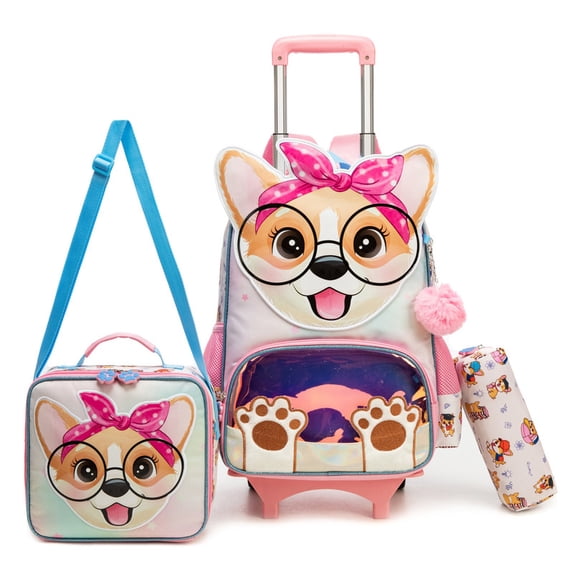 Kids Rolling Backpacks for School Girls Roller Backpack with Wheels ...