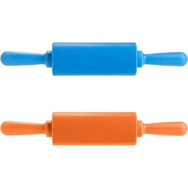 Kids Rolling Pins for Baking Playdough 2 Pack Non-Stick Silicone Small ...
