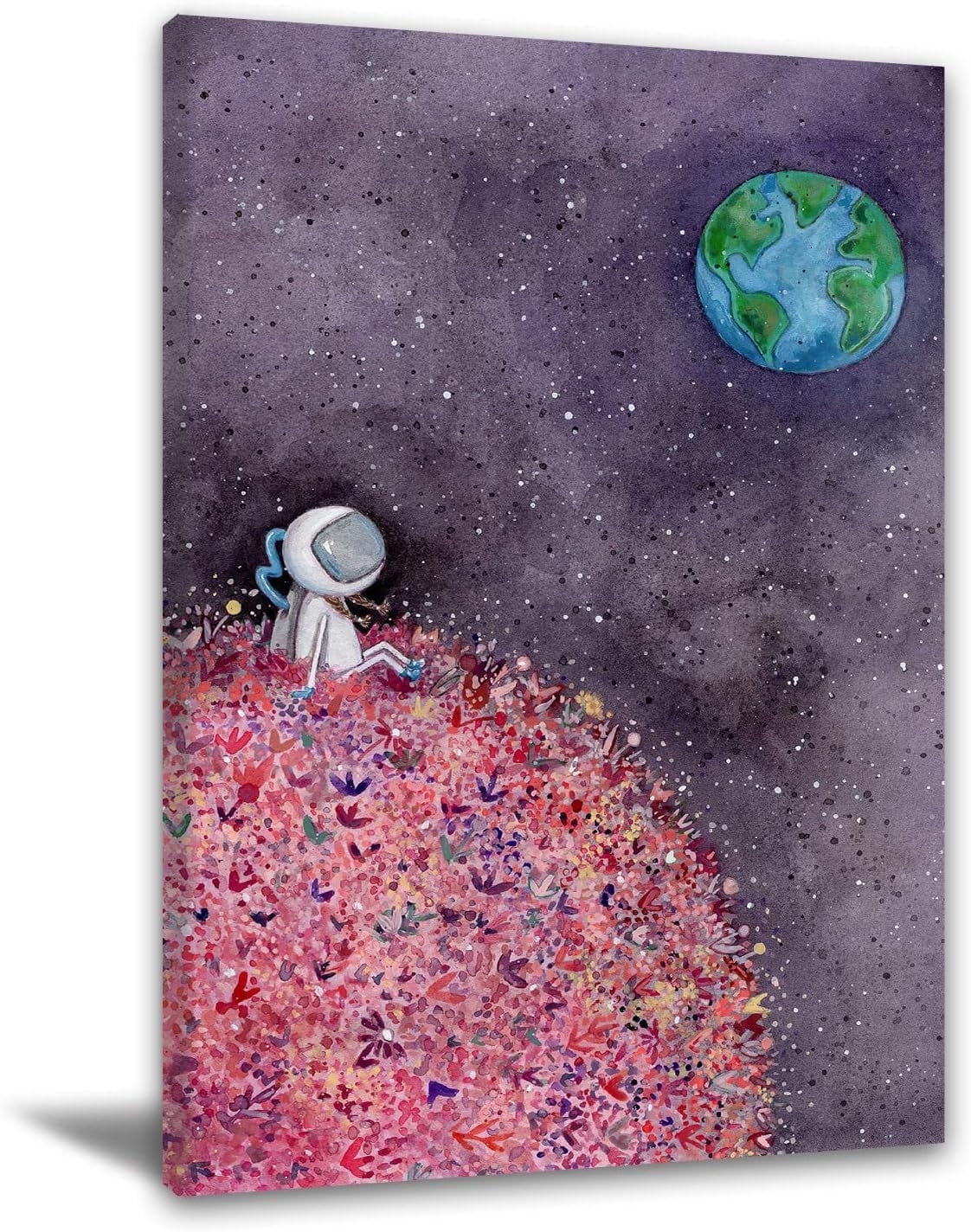 Kids Room Wall Art Outer Space Wall Decor Astronauts Canvas Prints Boy ...