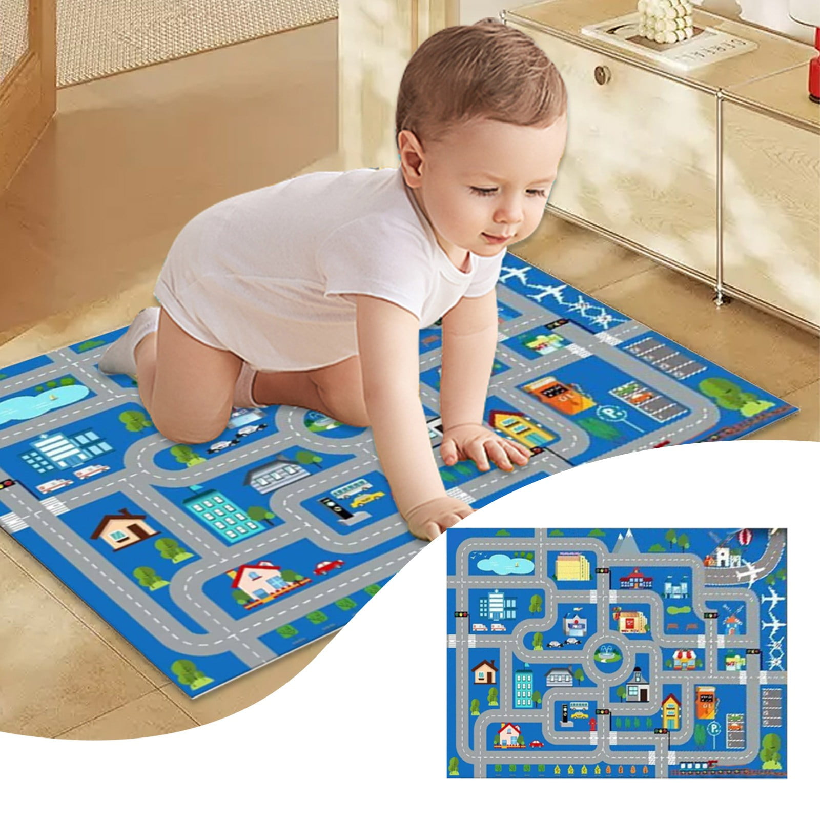 Kids Rug Carpet Playmat City Life Learn Have Fun Safe Children's ...