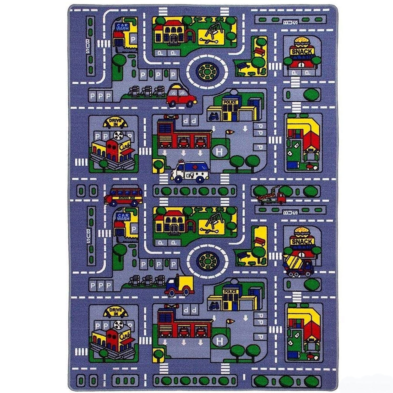 Walmart Kids City Map Play Rug, 5' X 7' Learning Carpet (59" x 82 ...