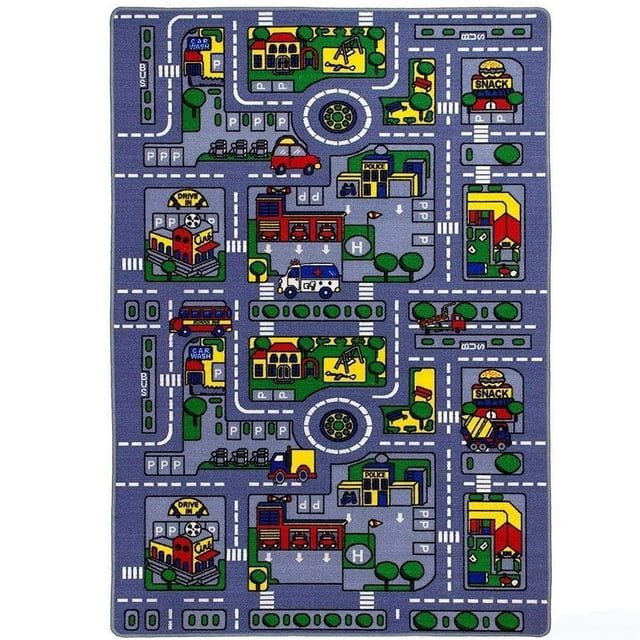 Walmart Kids City Map Play Rug, 5' X 7' Learning Carpet (59" x 82 ...