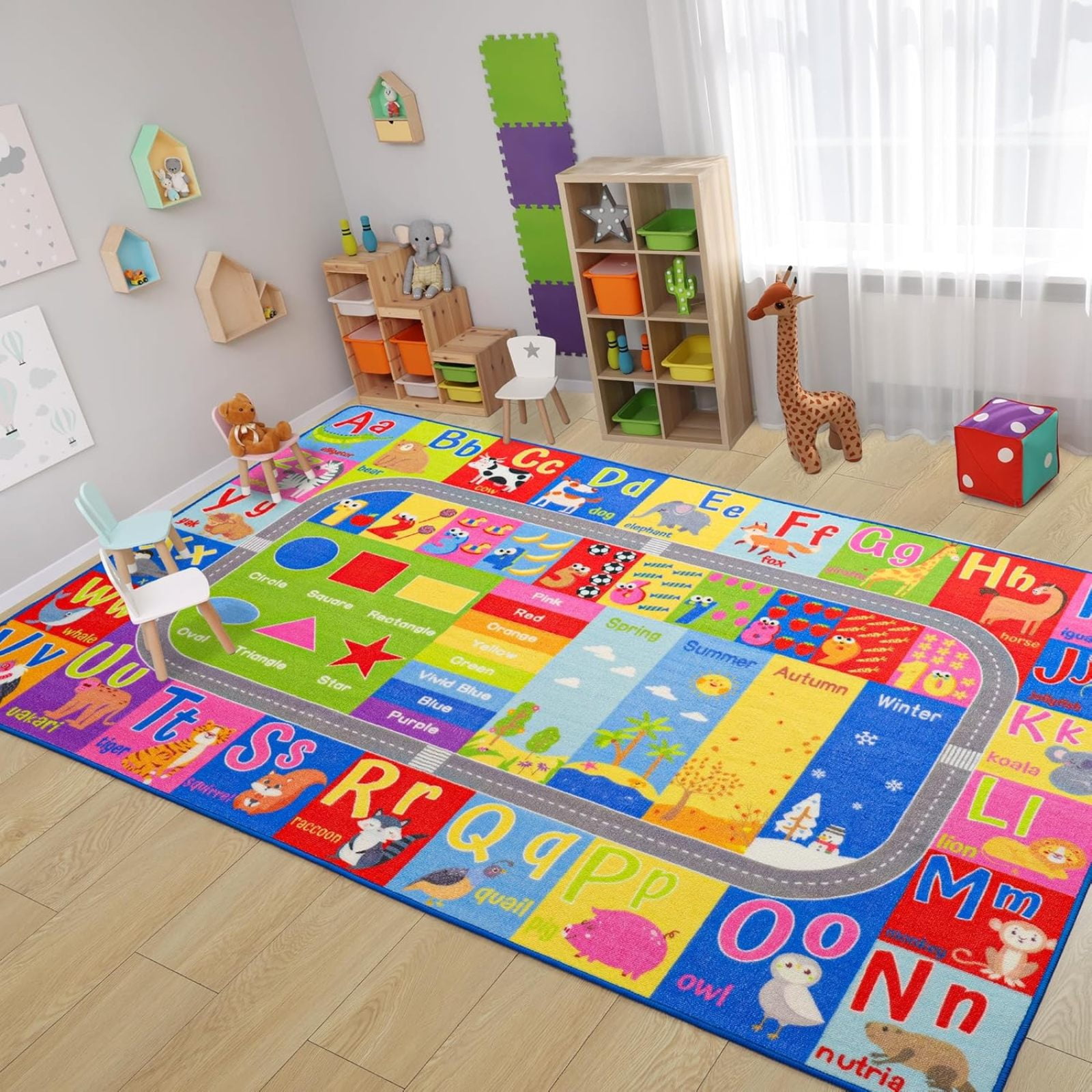 Kids Rug For Playroom Classroom, ABC Alphabet Numbers Play Toddlers ...
