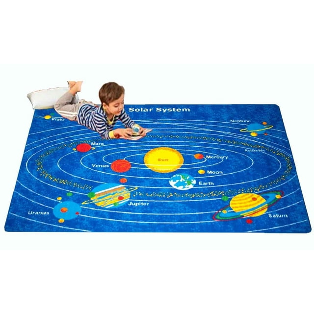 Kids Educational Play Rug for Classroom, Solar System Design, 5' X 7 ...