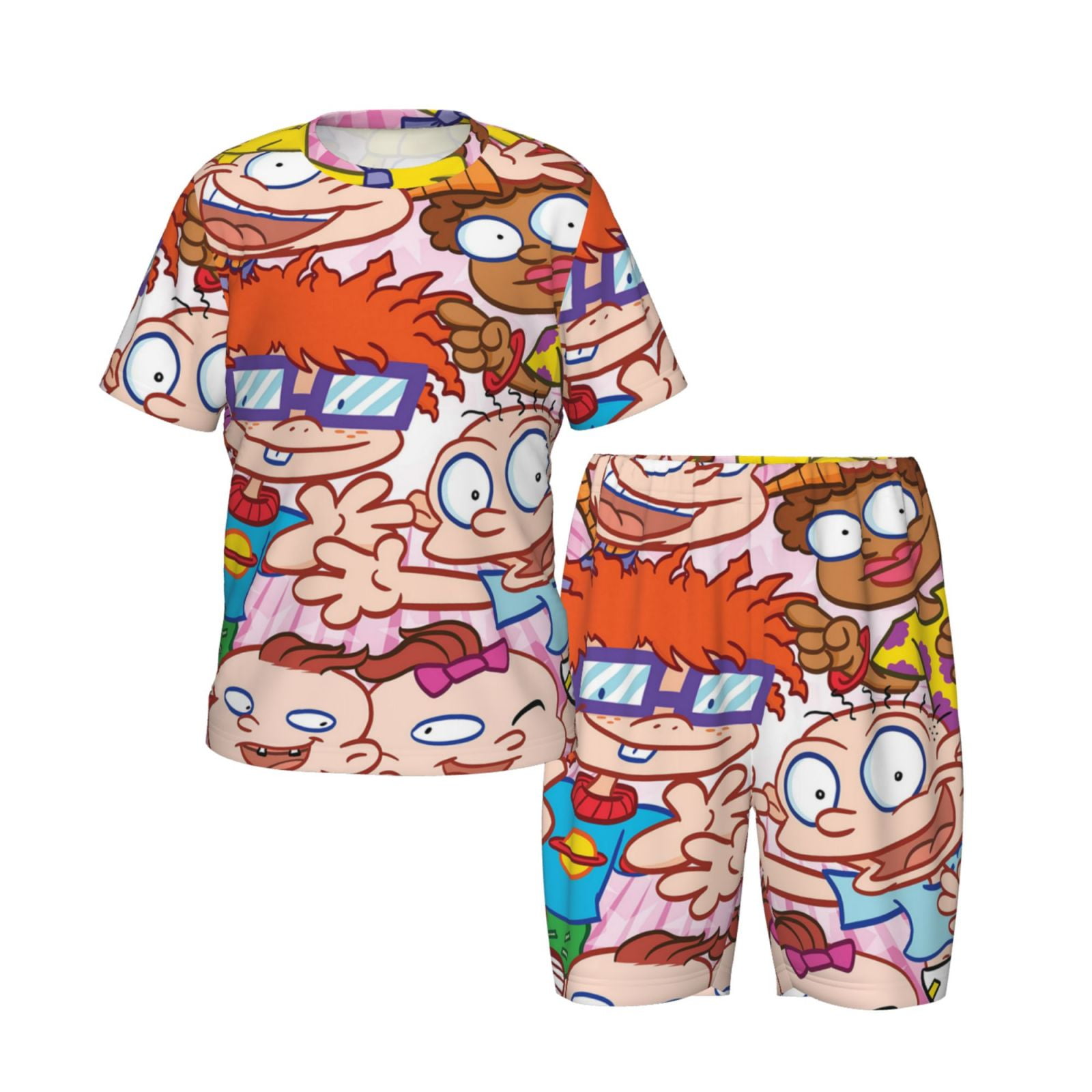 Kids Rugrats Pajama Set Kids Cartoon Tee Shirt And Short Set 2PCS Short ...