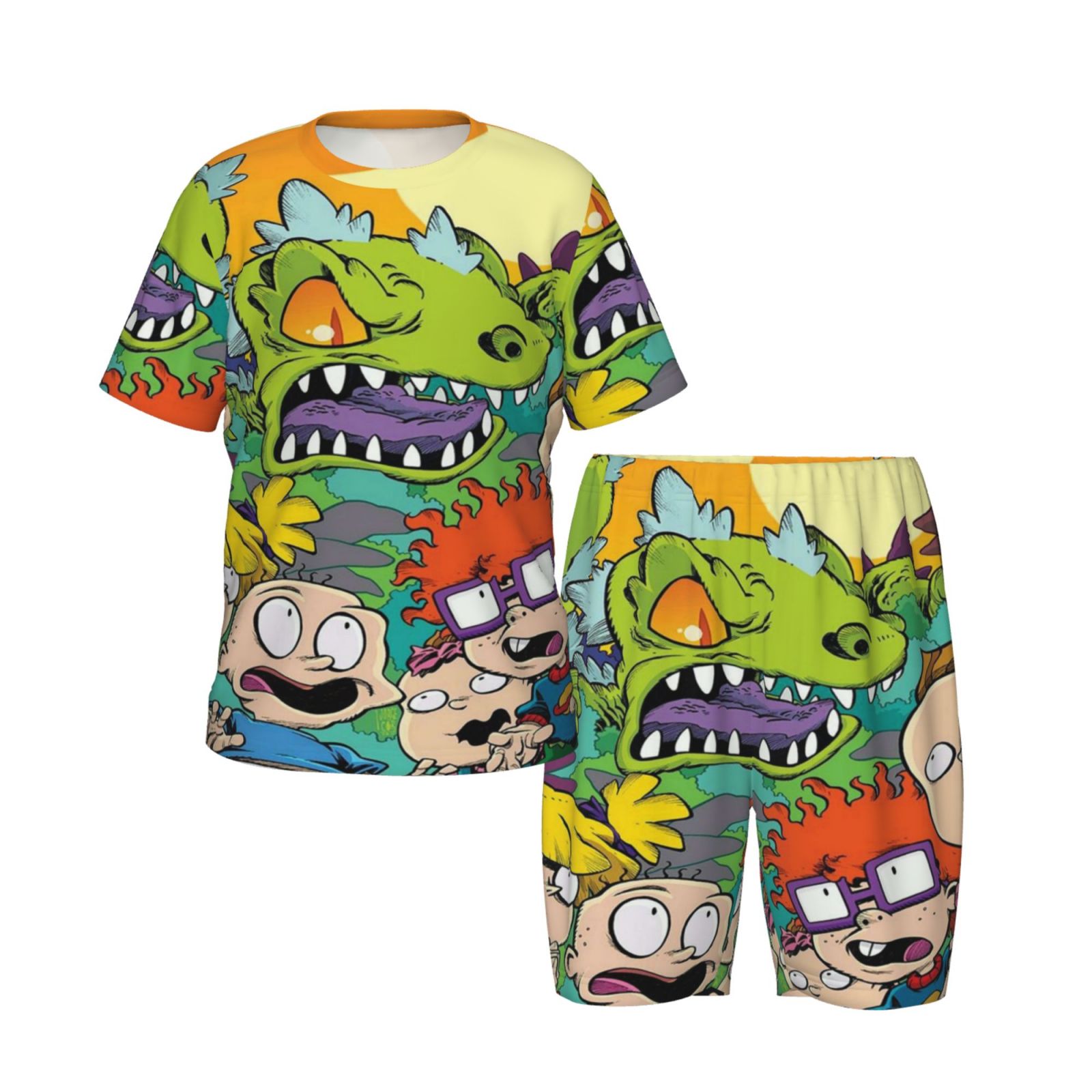 Kids Rugrats Pajama Set Kids Cartoon Tee Shirt And Short Set 2PCS Short ...