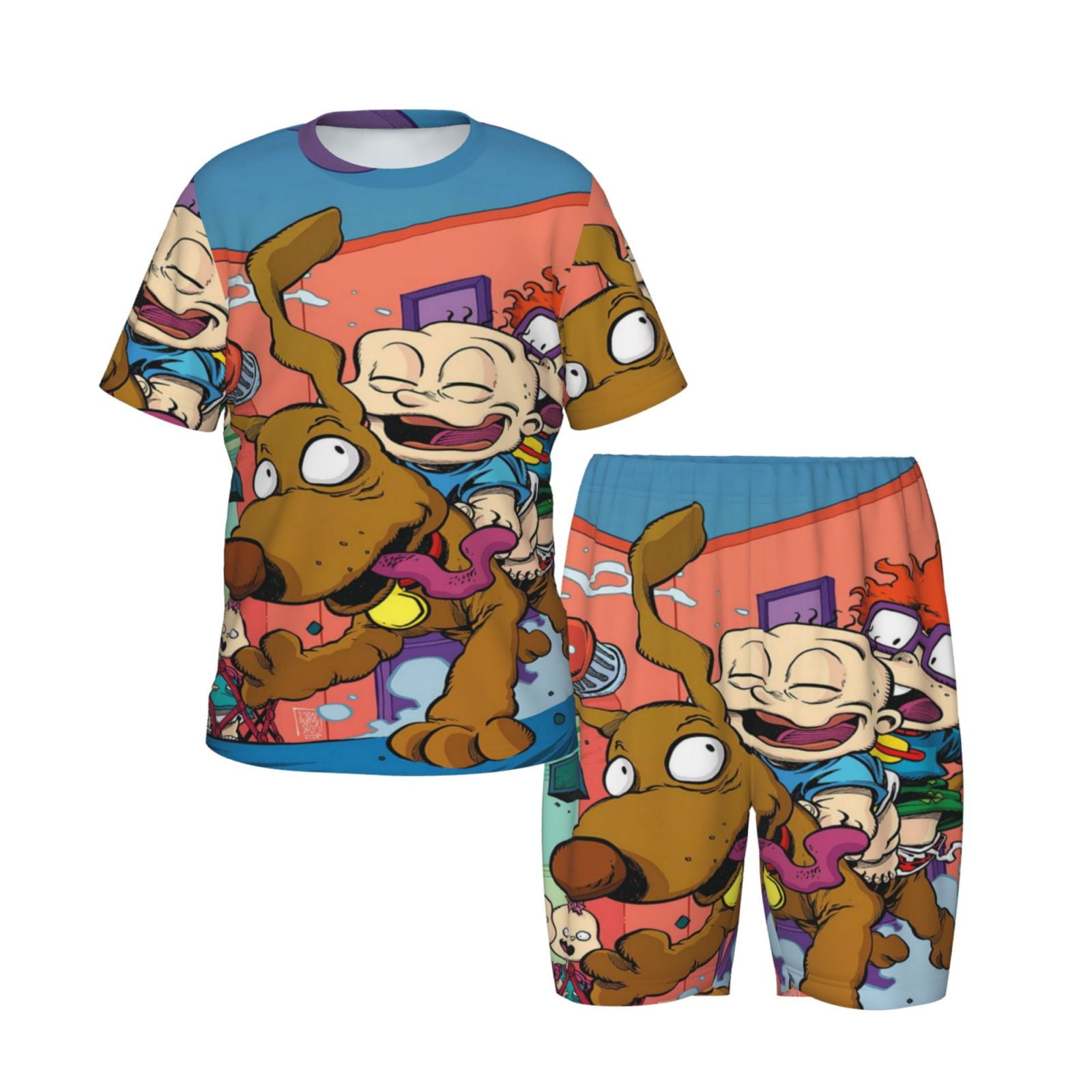 Kids Rugrats Pajama Set Kids Cartoon Tee Shirt And Short Set 2PCS Short ...