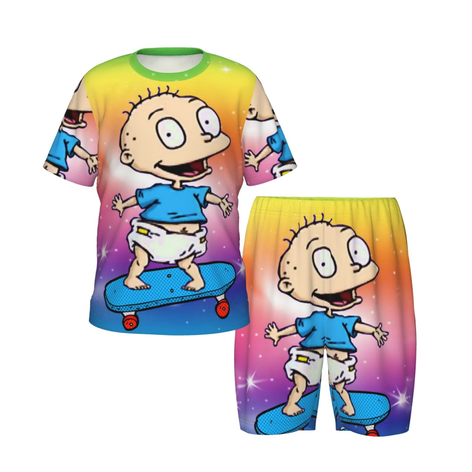 Kids Rugrats Pajama Set Kids Cartoon Tee Shirt And Short Set 2PCS Short ...
