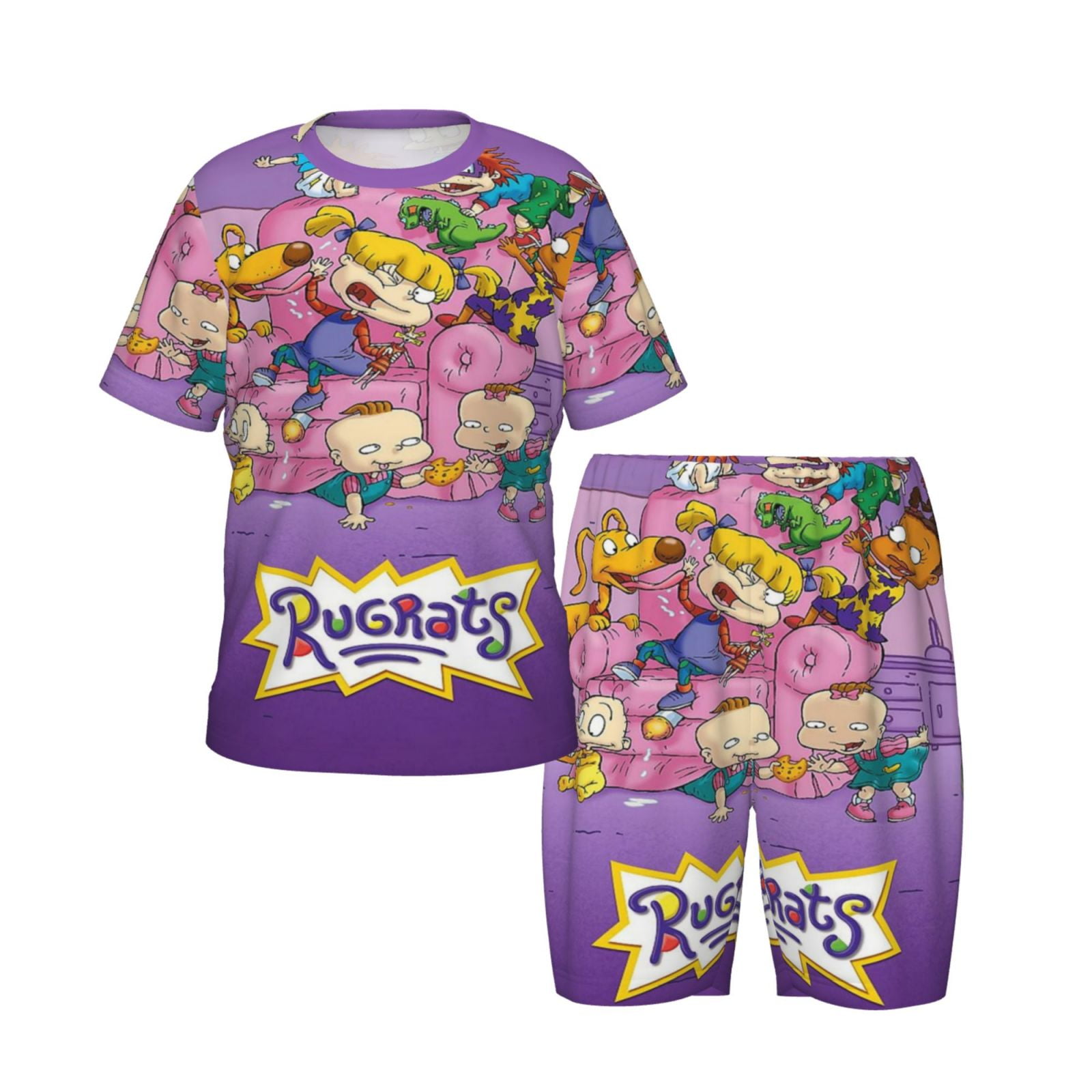 Kids Rugrats Pajama Set Kids Cartoon Tee Shirt And Short Set 2PCS Short ...