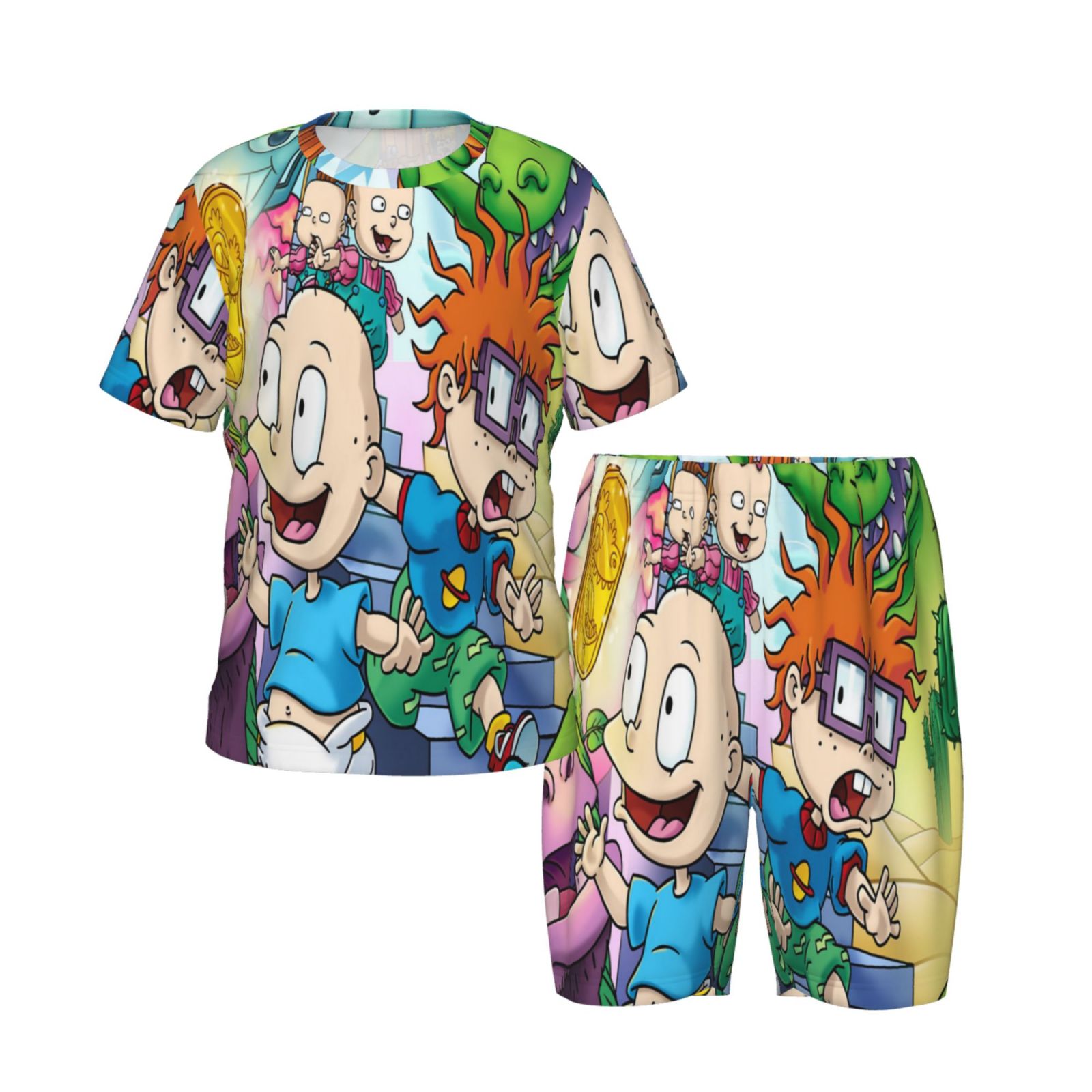 Kids Rugrats Pajama Set Kids Cartoon Tee Shirt And Short Set 2PCS Short ...